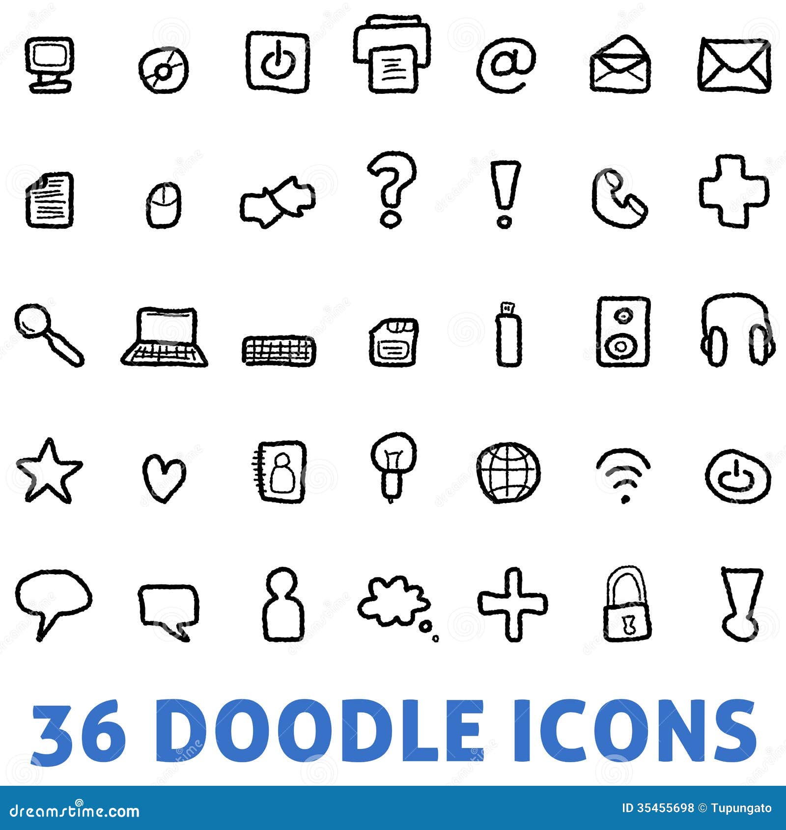 Computer icon set stock vector. Illustration of item - 35455698