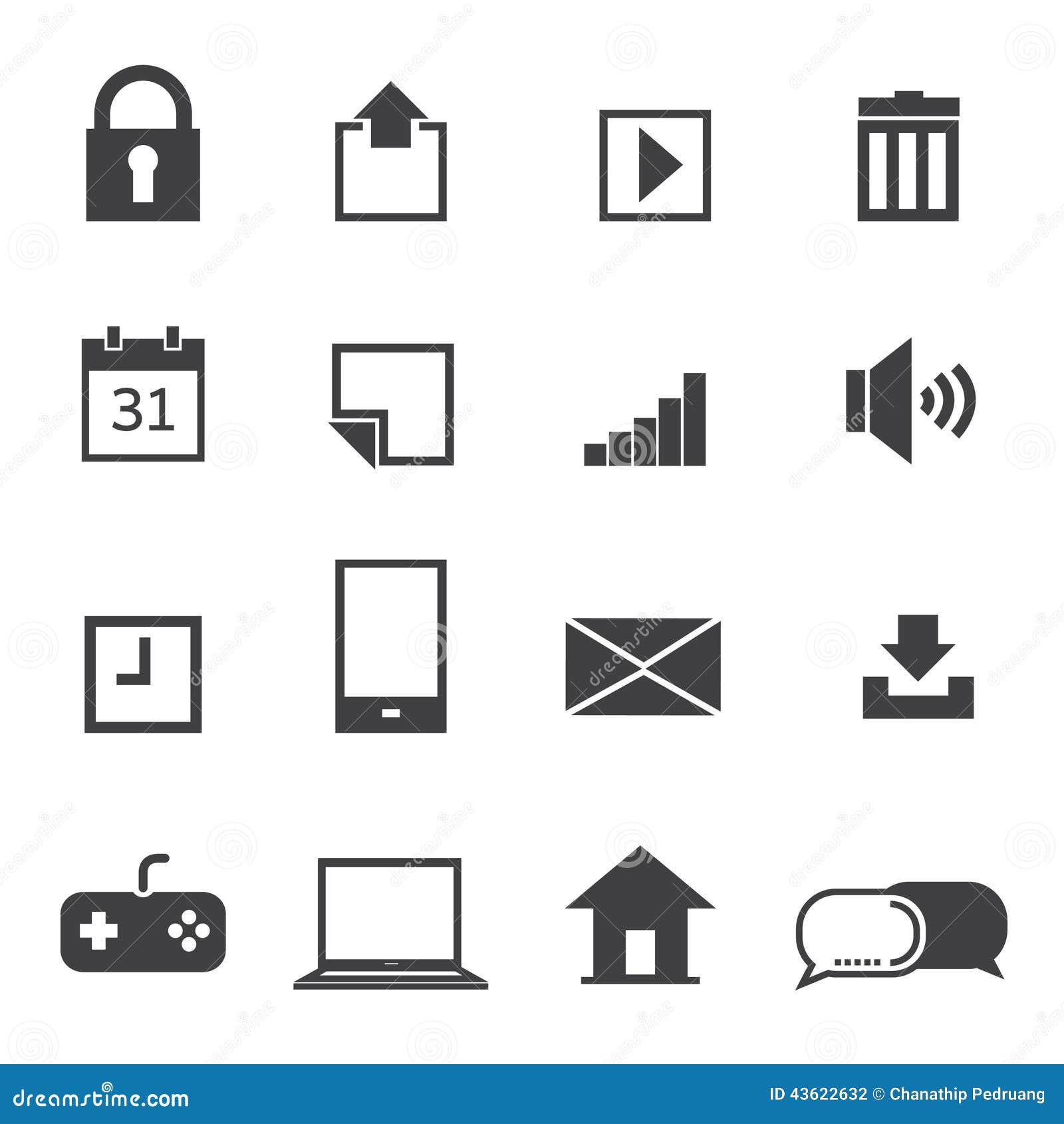 Computer icon set 07 stock vector. Illustration of computer - 43622632