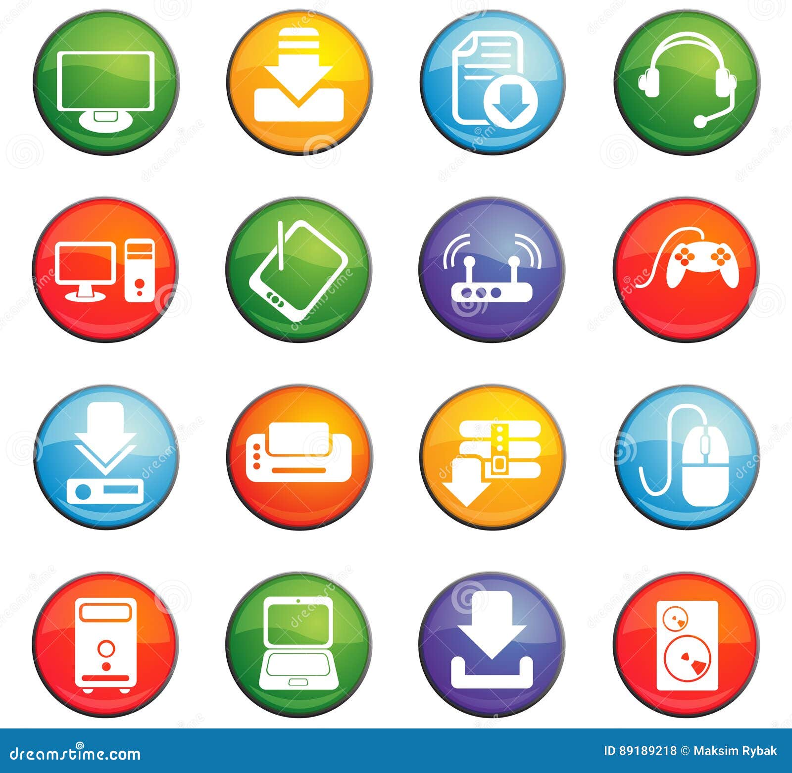 Computer icon set stock illustration. Illustration of stick - 89189218