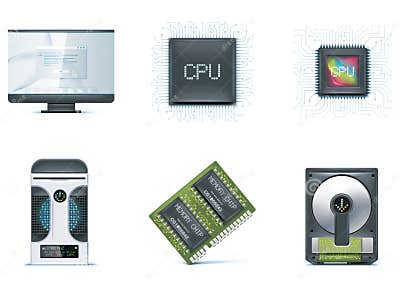 Computer icon set. Part 1 stock vector. Illustration of component ...