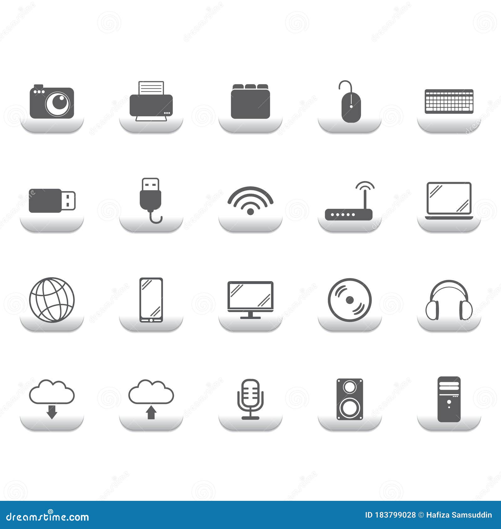 Computer Icon Set. Vector Illustration Decorative Background Design ...