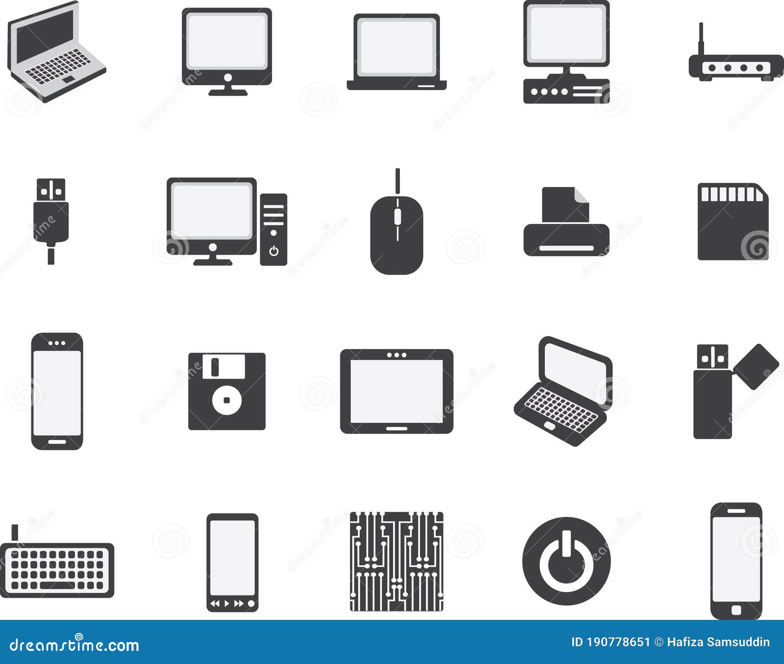 Computer Icon Set. Vector Illustration Decorative Design Stock Vector ...