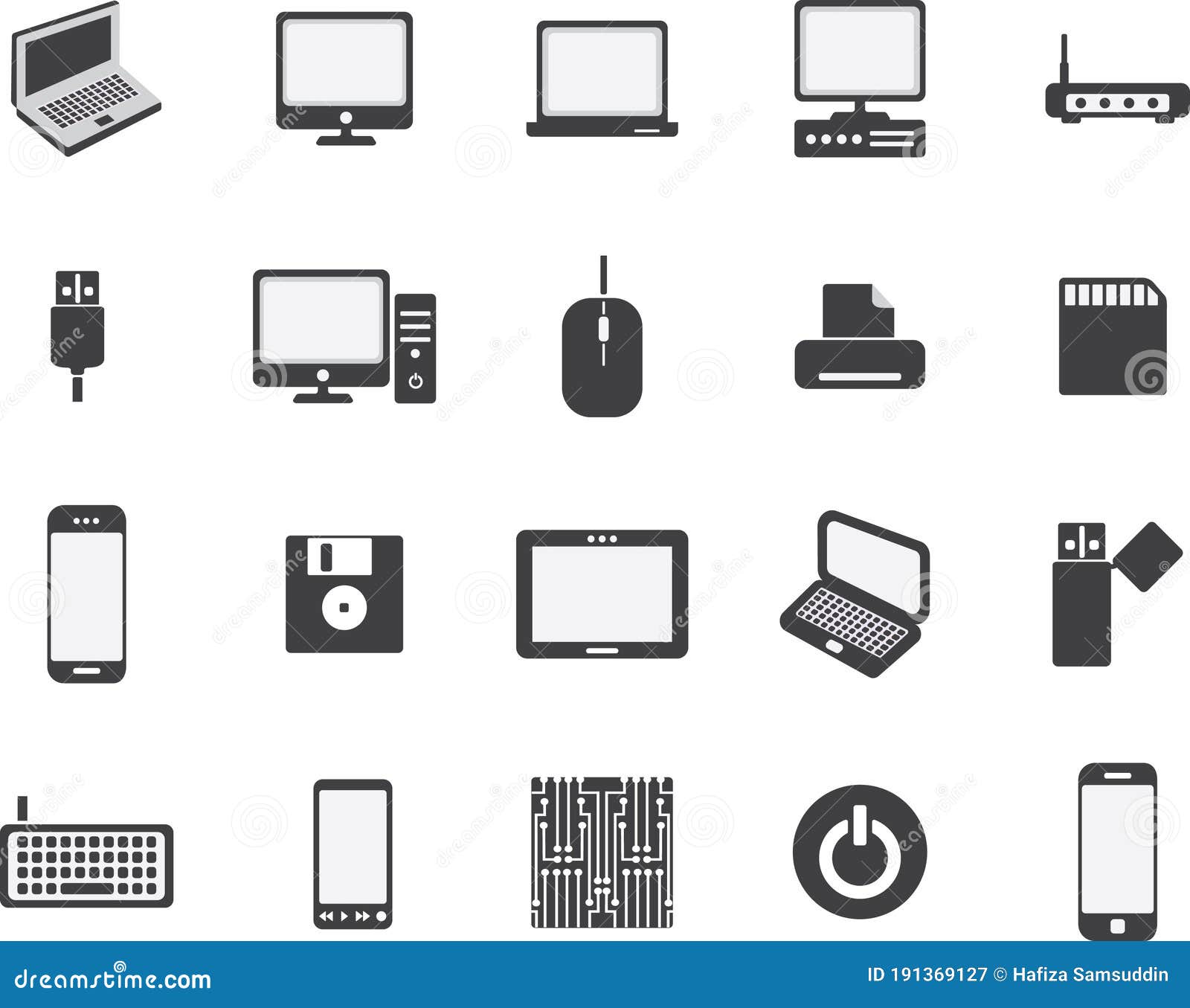 Computer Icon Set. Vector Illustration Decorative Design Stock Vector ...