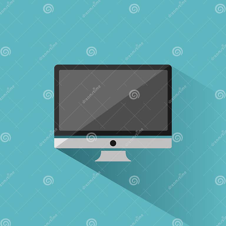 Computer icon with shade stock vector. Illustration of desktop - 86091477