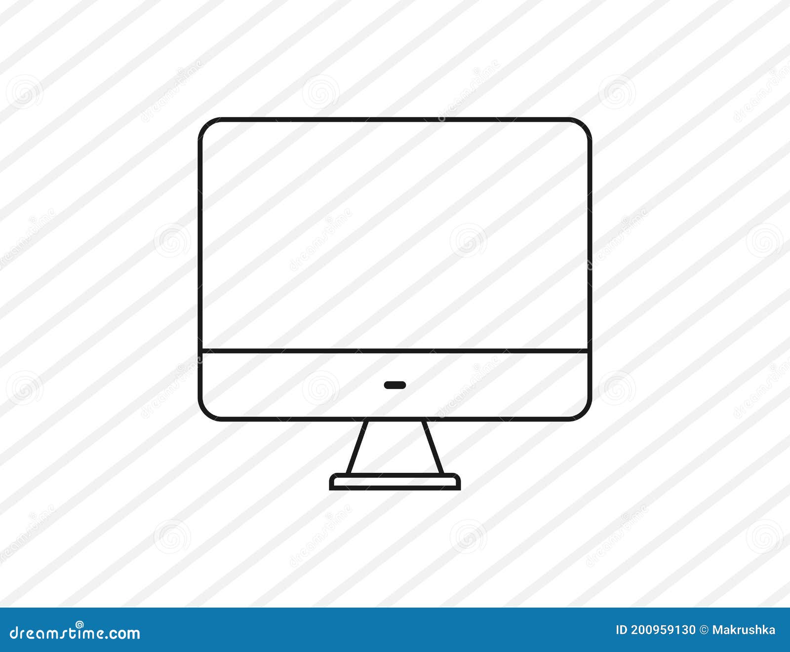 Computer Icon Sign. Isolated Pc Monitor on Transparent Background ...