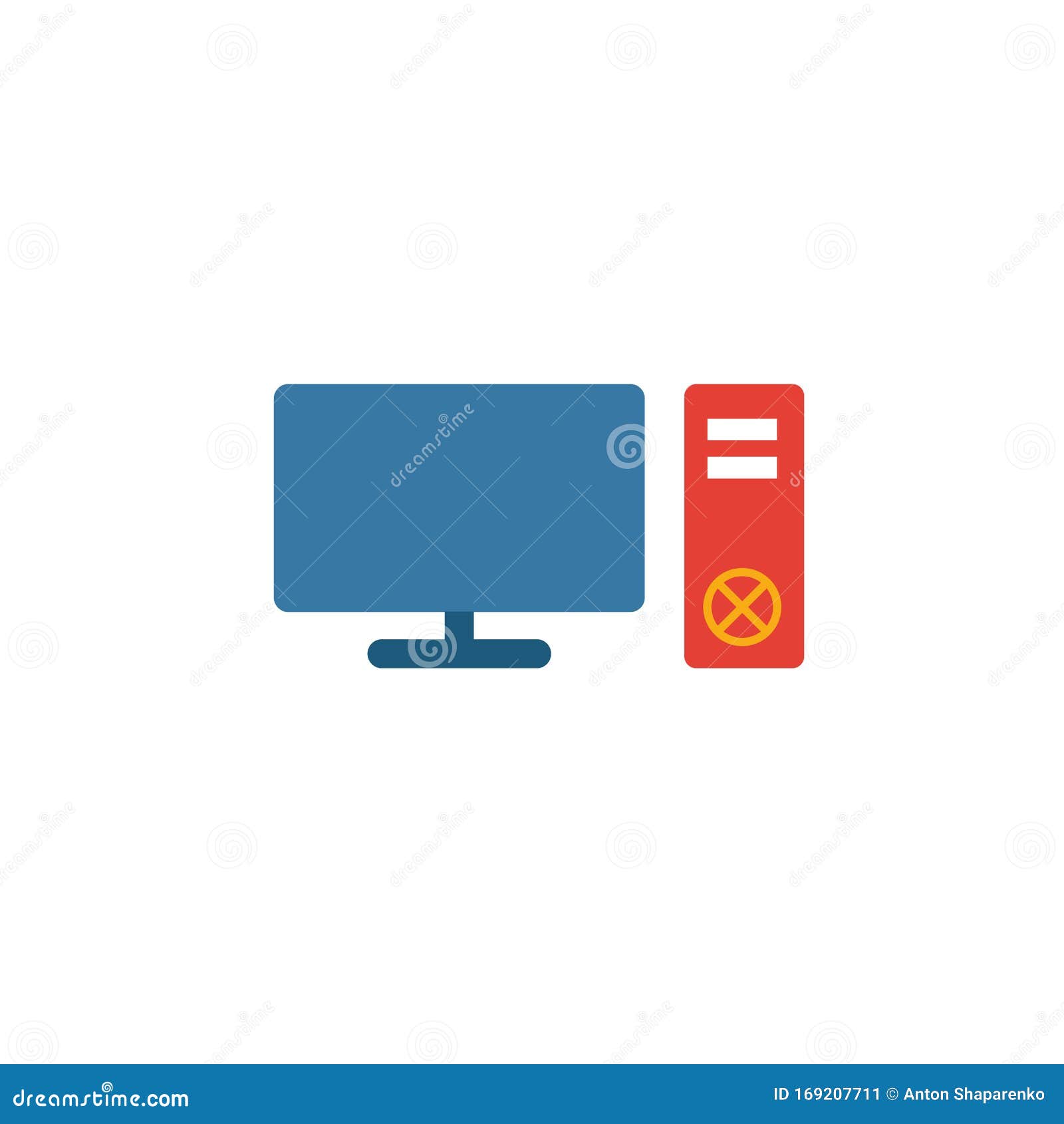 Computer Icon. Simple Flat Element from Household Collection Stock ...