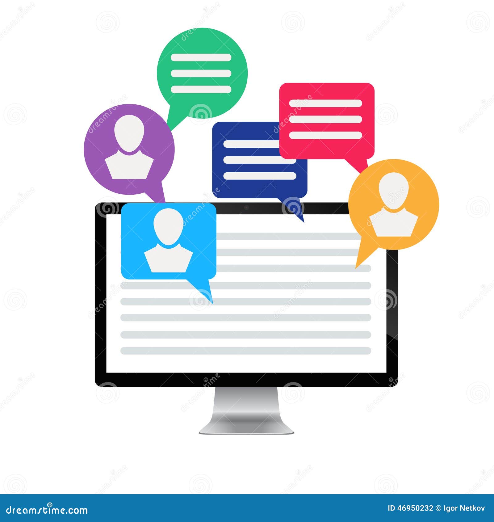 Computer and Icon Social Media Stock Vector - Illustration of design ...