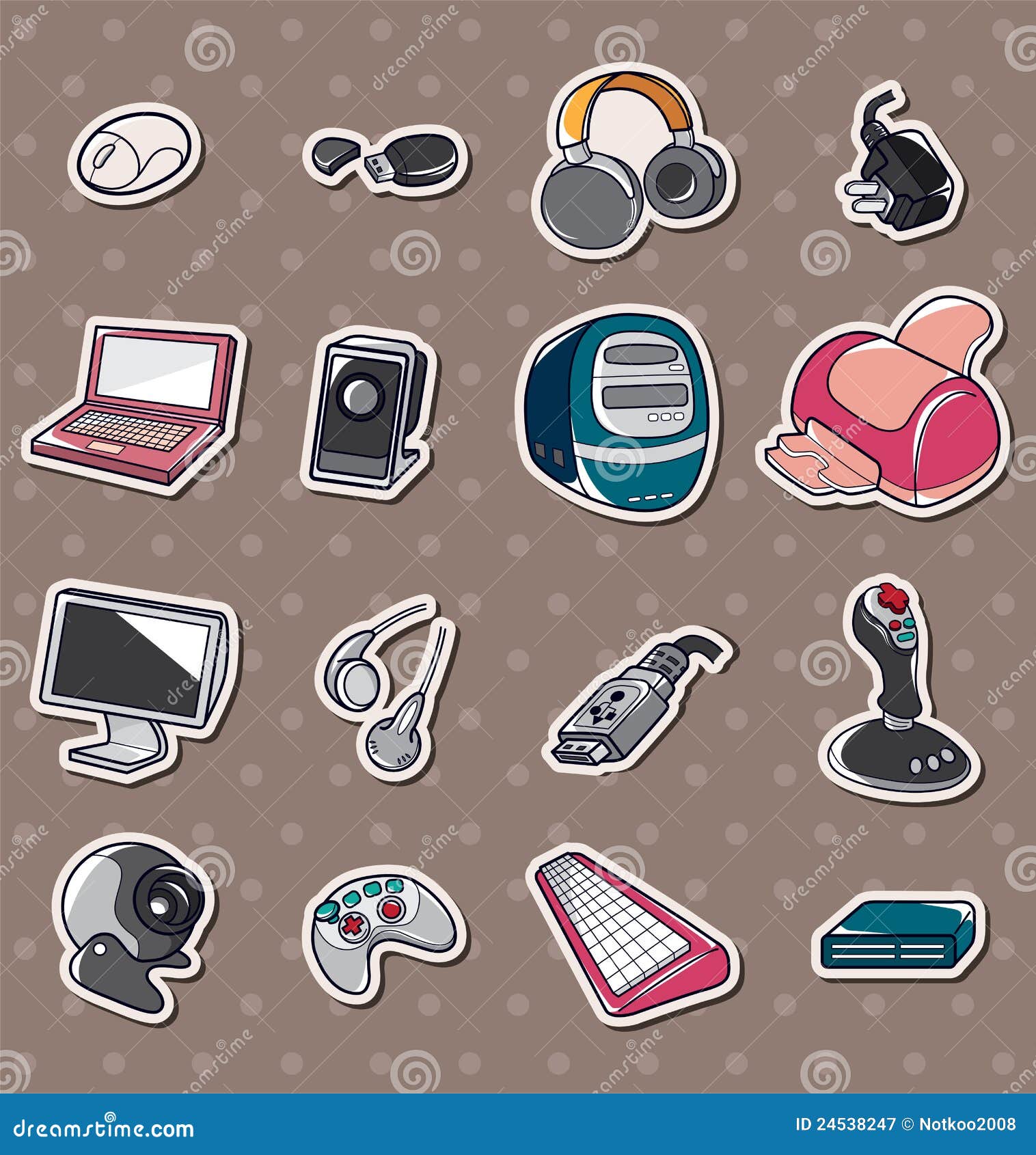 Computer icon stickers stock vector. Illustration of disk - 24538247