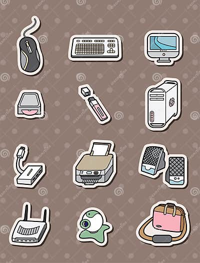 Computer icon stickers stock vector. Illustration of icon - 24642822