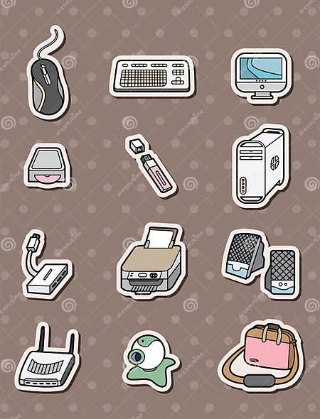 Computer icon stickers stock vector. Illustration of icon - 24642822