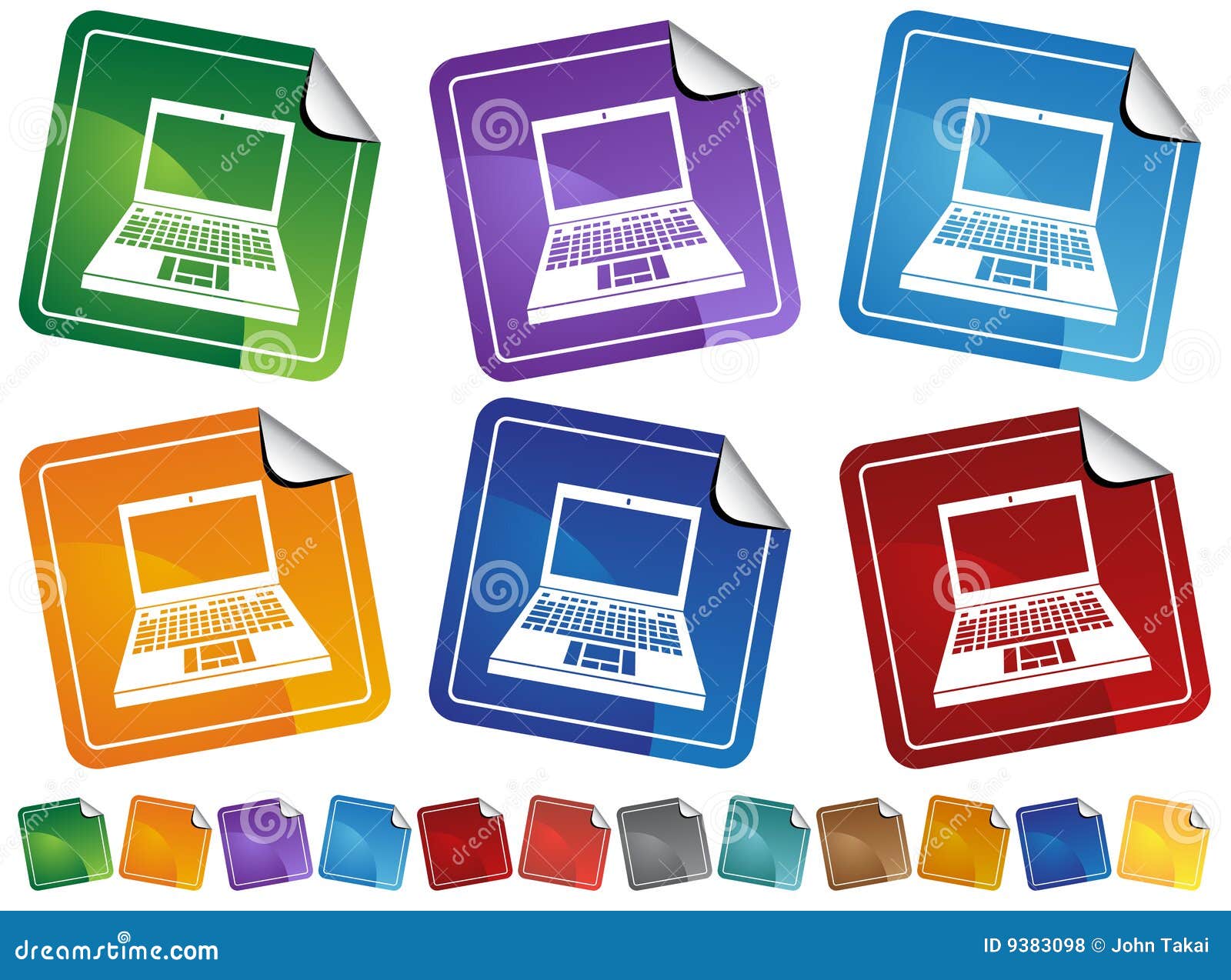 Computer Icon Stickers stock vector. Illustration of style - 9383098