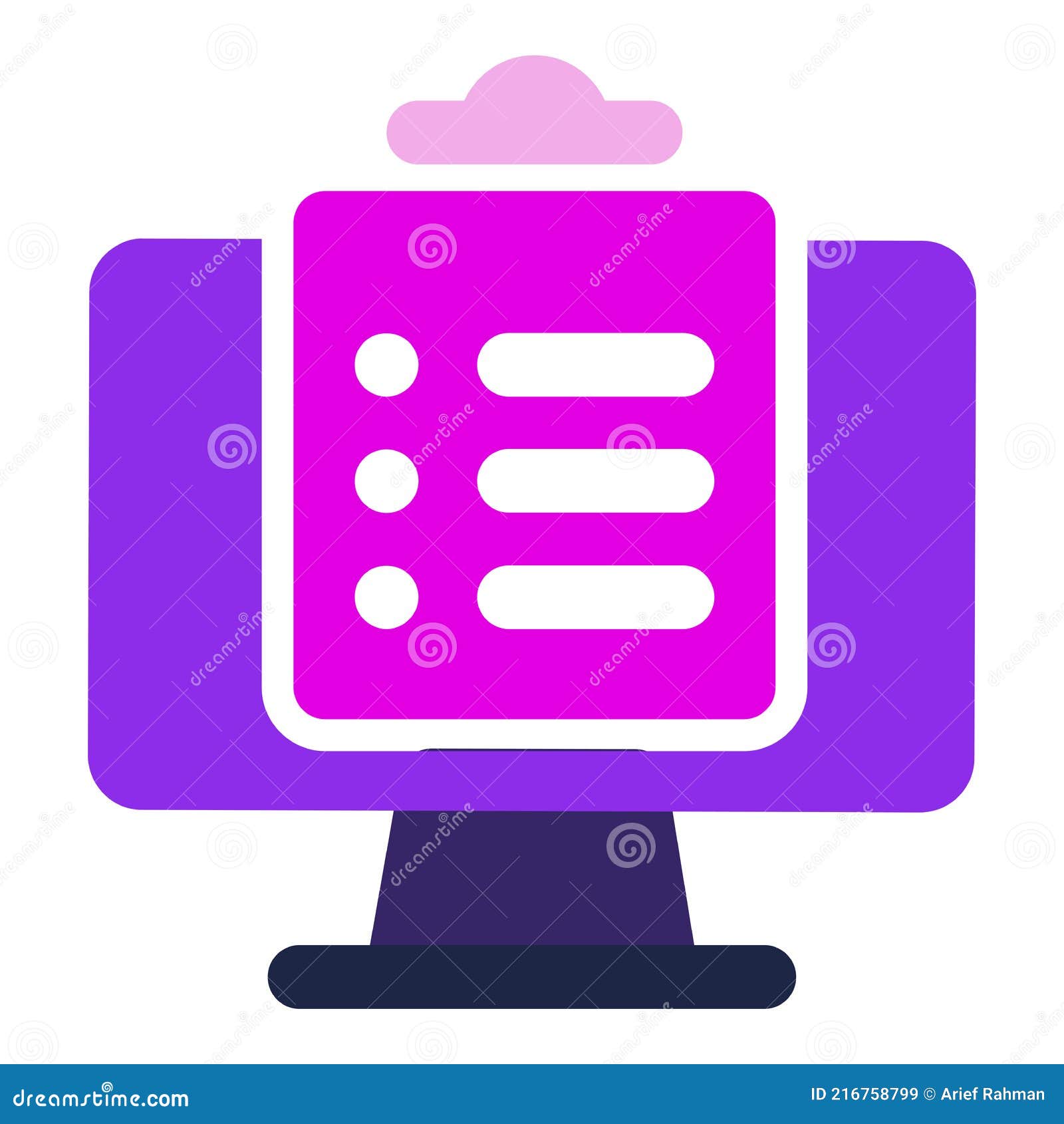 Computer Icon. Computer with Task, Clipboard Stock Vector ...