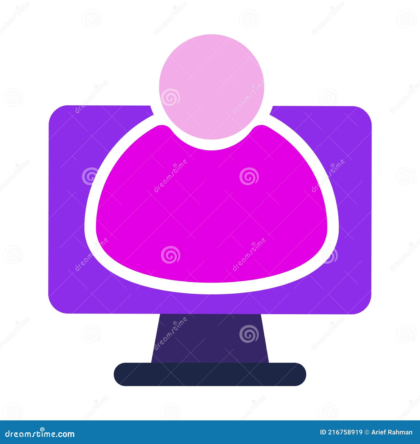 Computer Icon. Computer with User Stock Vector - Illustration of ...