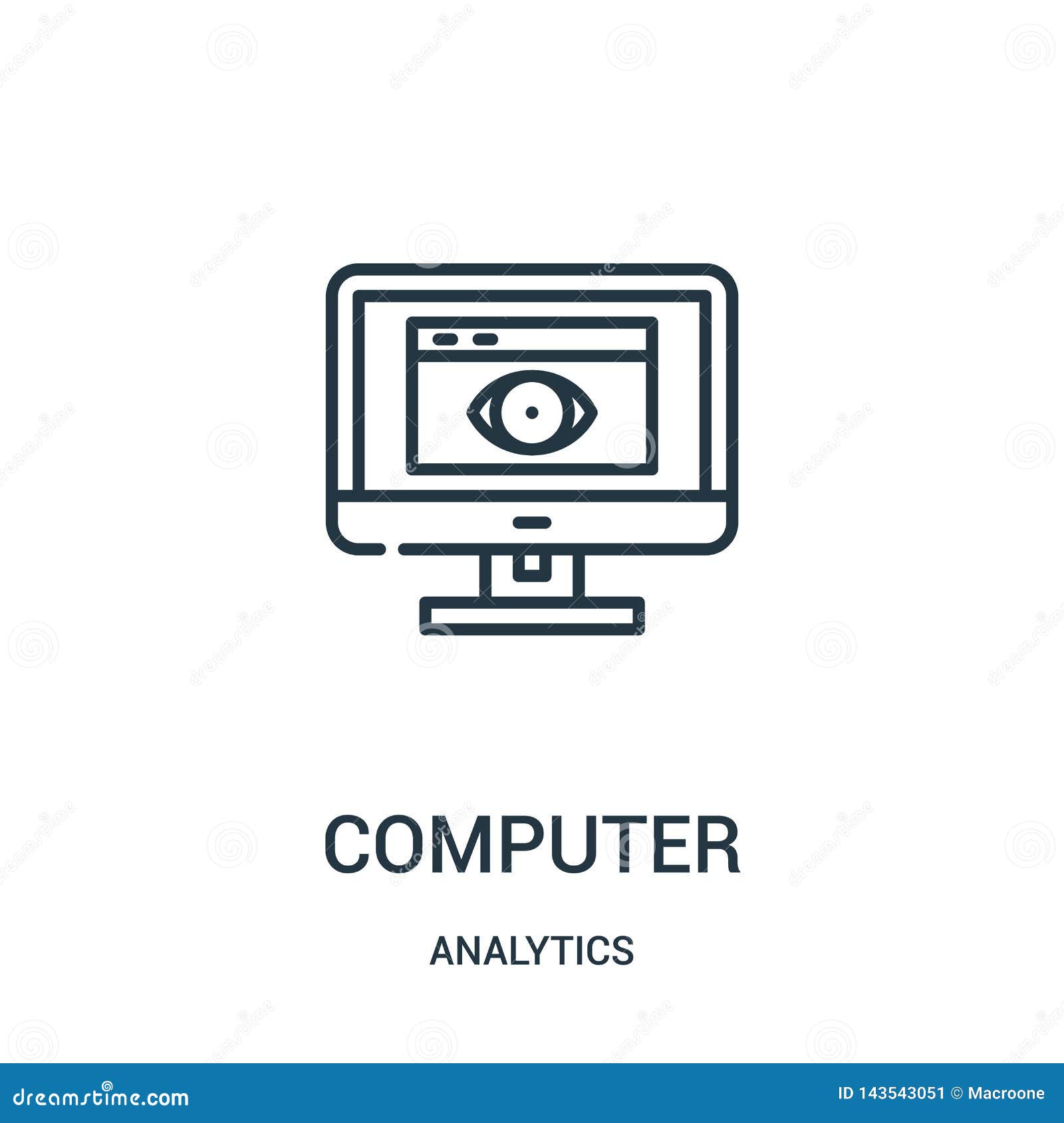 Computer Icon Vector From Analytics Collection Thin Line Computer Outline Icon Vector