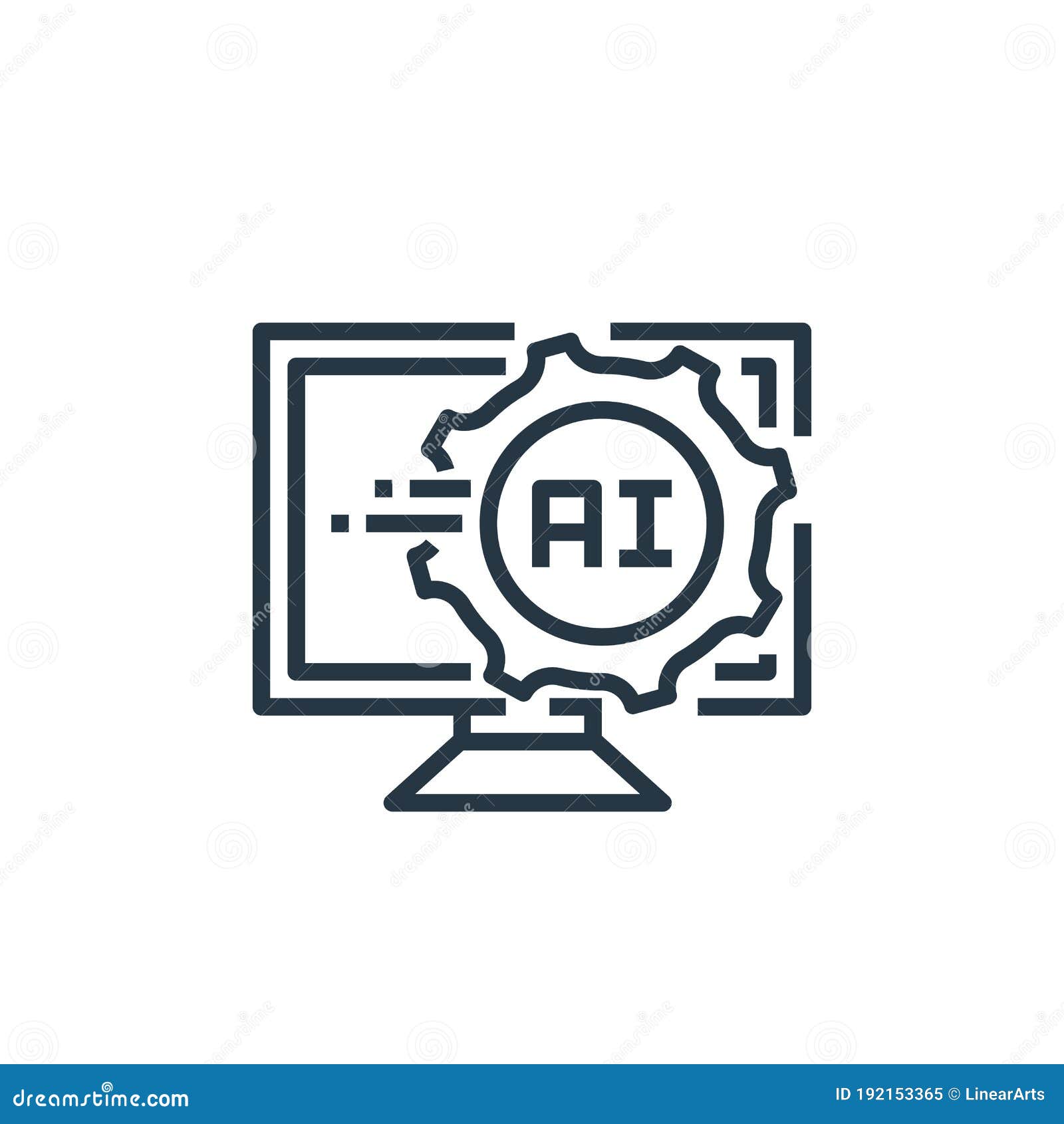 Computer Icon Vector from Artificial Intelligence Concept. Thin Line ...