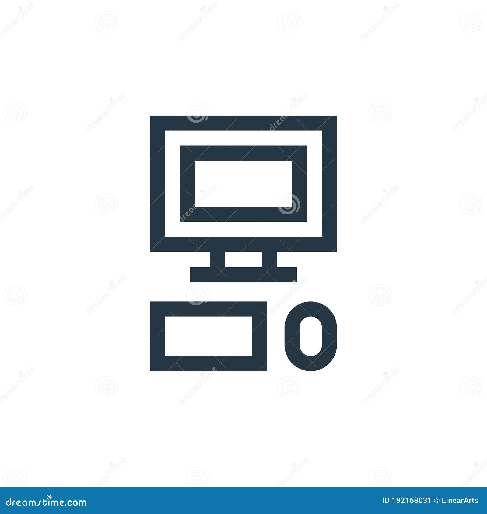 Computer Icon Vector from Education Concept. Thin Line Illustration of ...