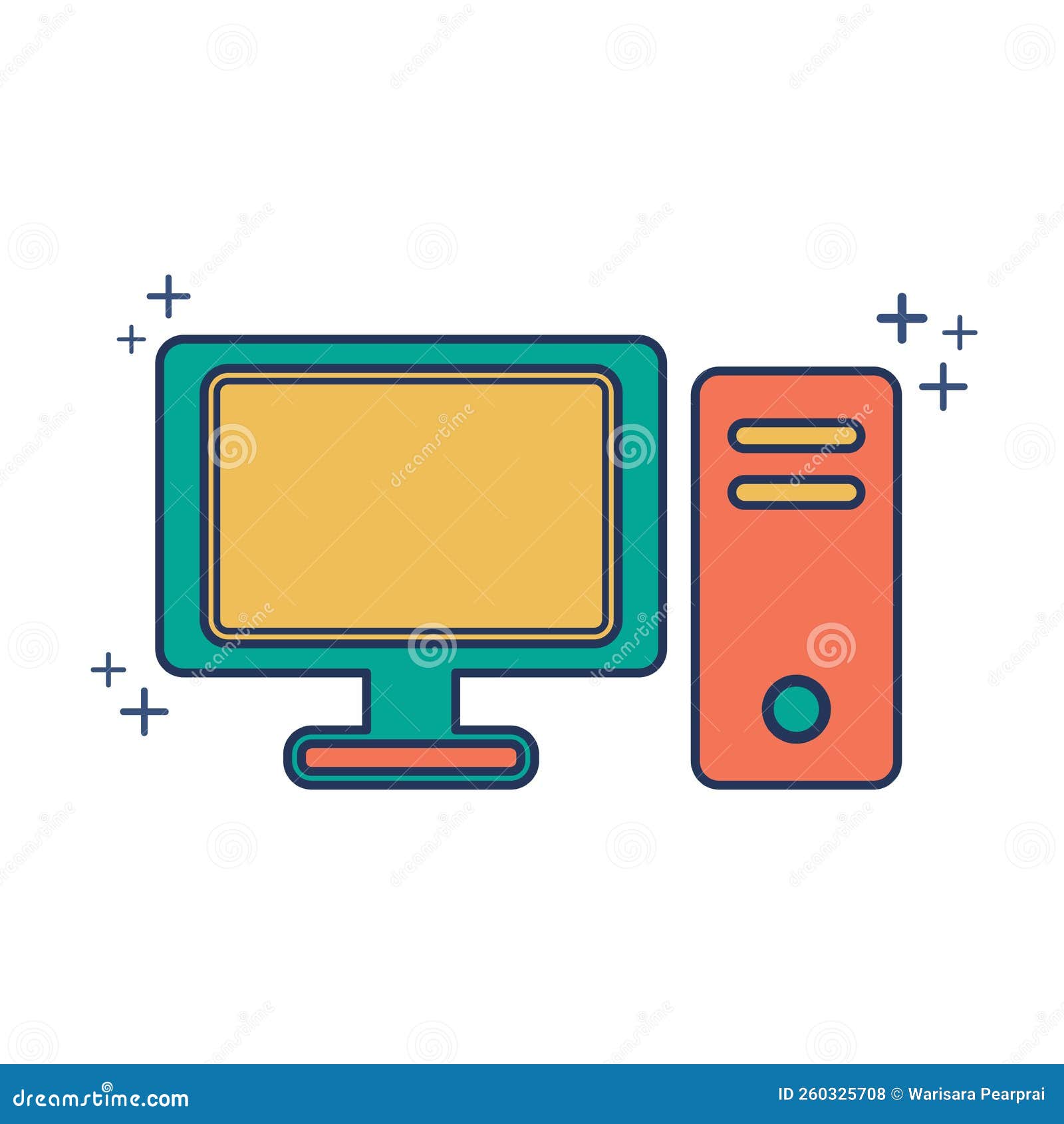 Computer Icon Vector Illustration Glyph Style Design with Color and ...