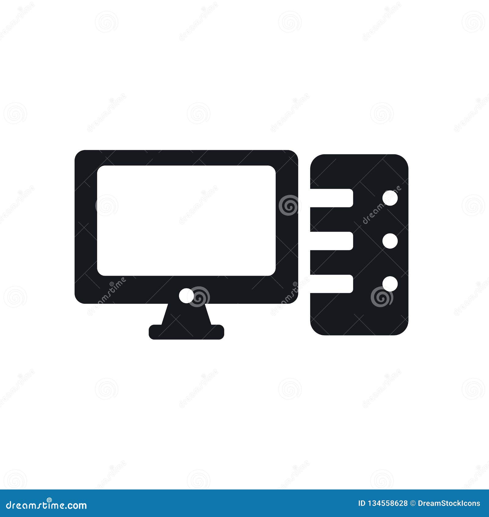 Computer Icon Vector Sign and Symbol Isolated on White Background ...