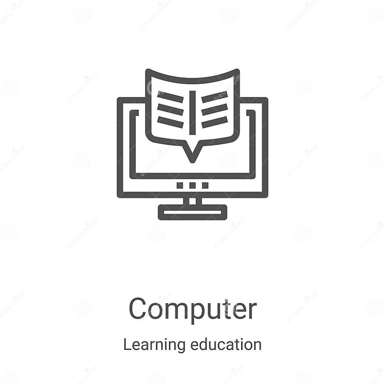 Computer Icon Vector from Learning Education Collection. Thin Line ...