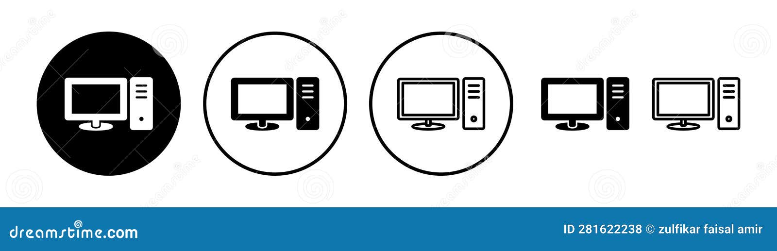 Computer Icon . Computer Monitor Icon Stock Vector - Illustration of ...