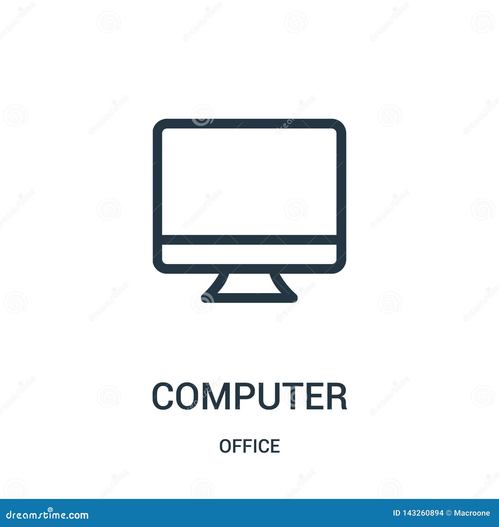 Computer Icon Vector from Office Collection. Thin Line Computer Outline ...