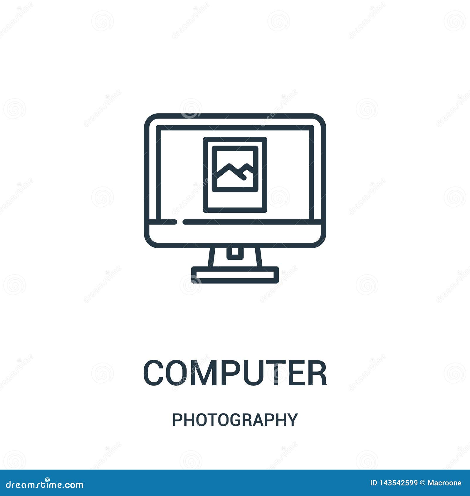Computer Icon Vector From Photography Collection Thin Line Computer Outline Icon Vector
