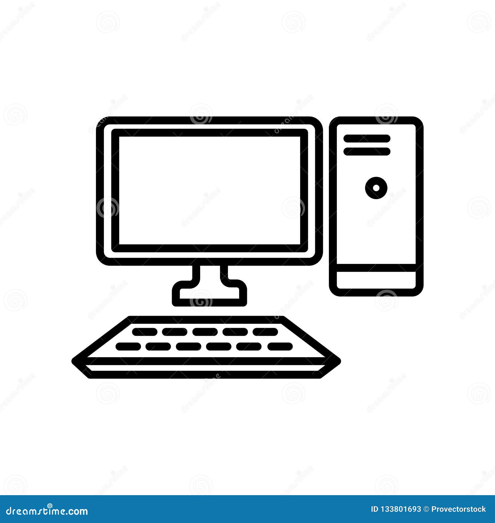 Computer Icon Vector Sign and Symbol Isolated on White Background Stock ...