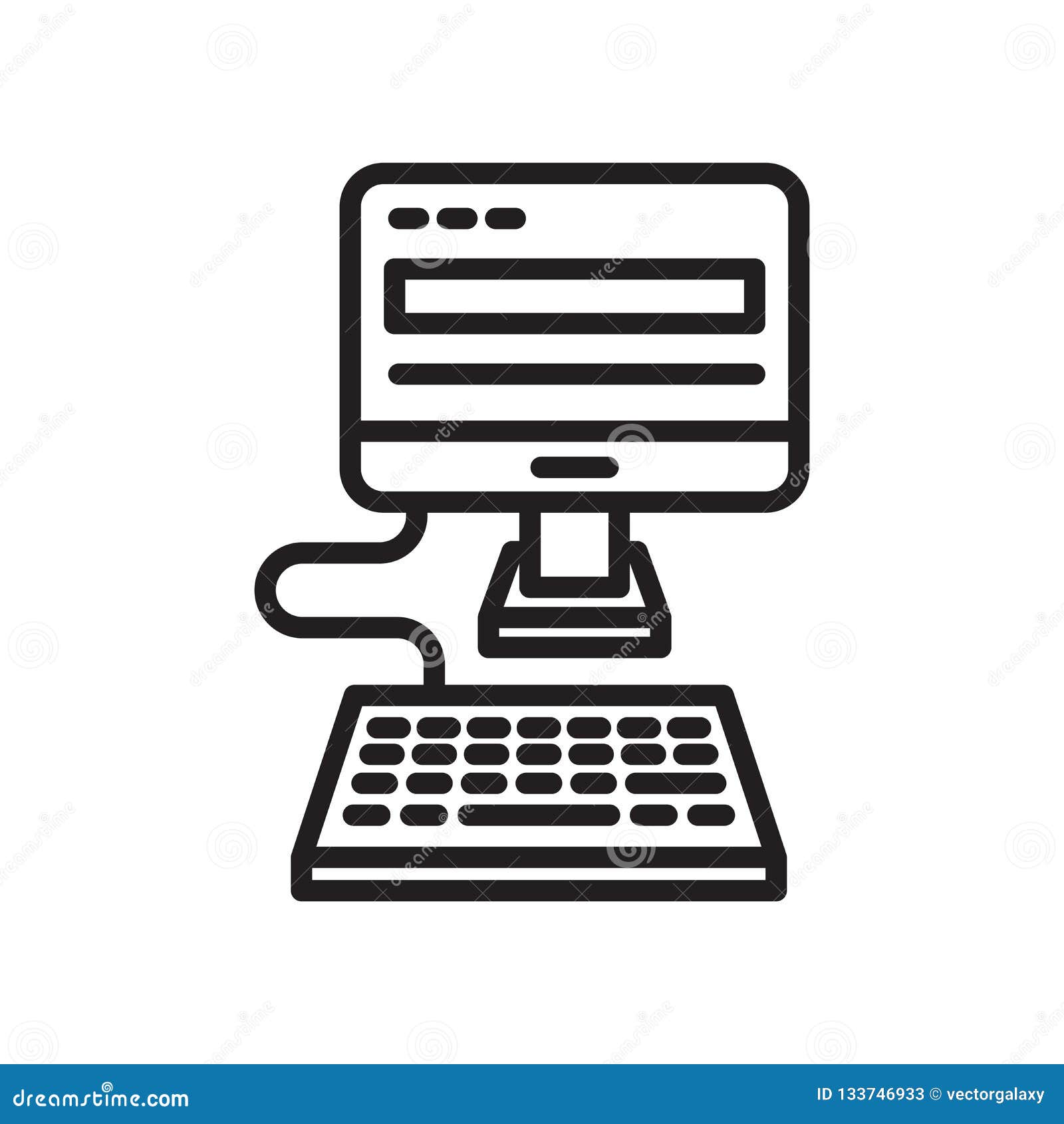 Computer Icon Vector Sign and Symbol Isolated on White Background ...