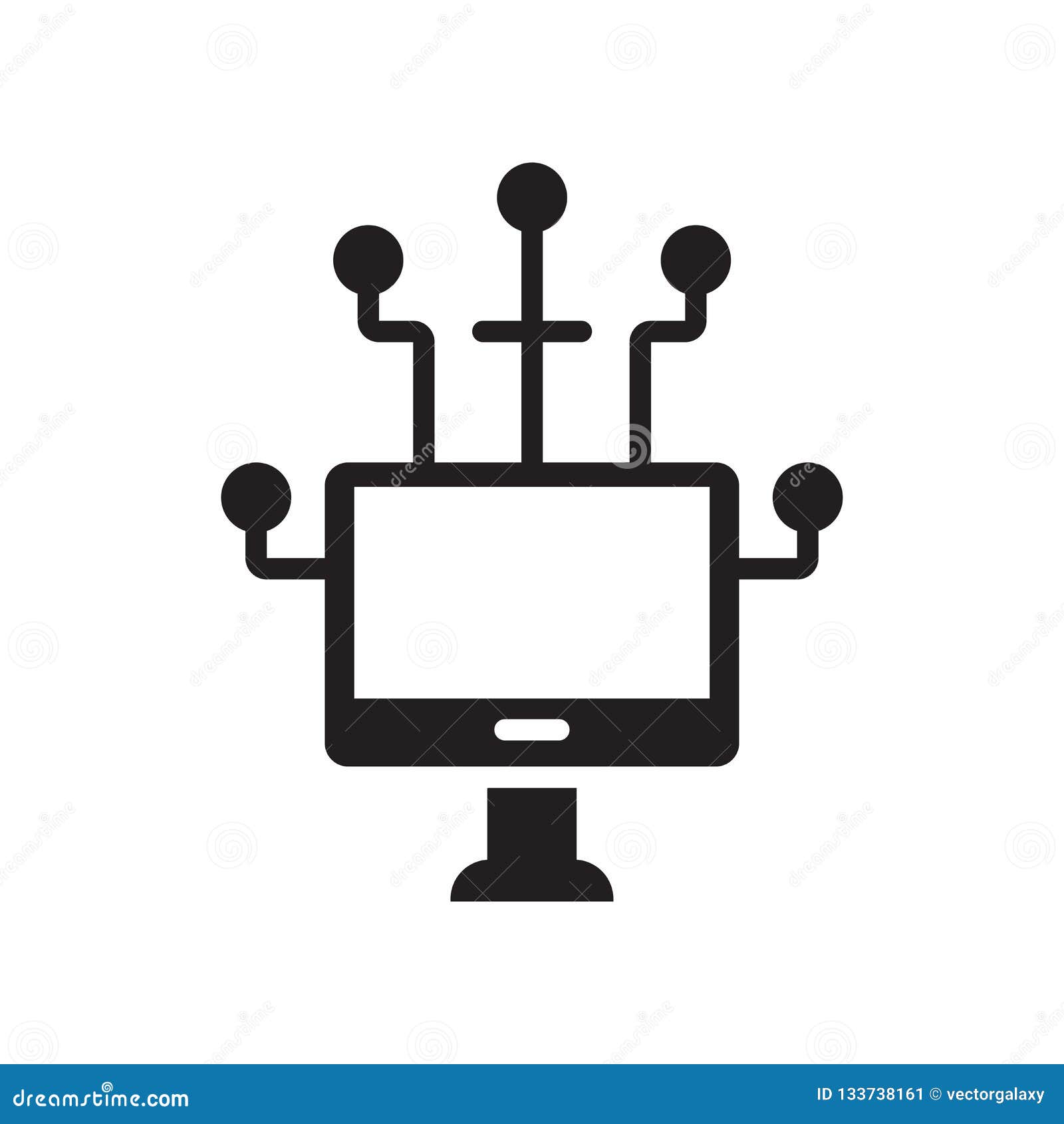 Computer Icon Vector Sign and Symbol Isolated on White Background ...