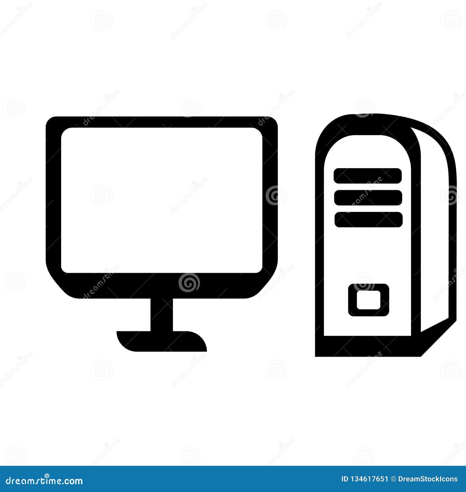 Computer Icon Vector Sign and Symbol Isolated on White Background ...