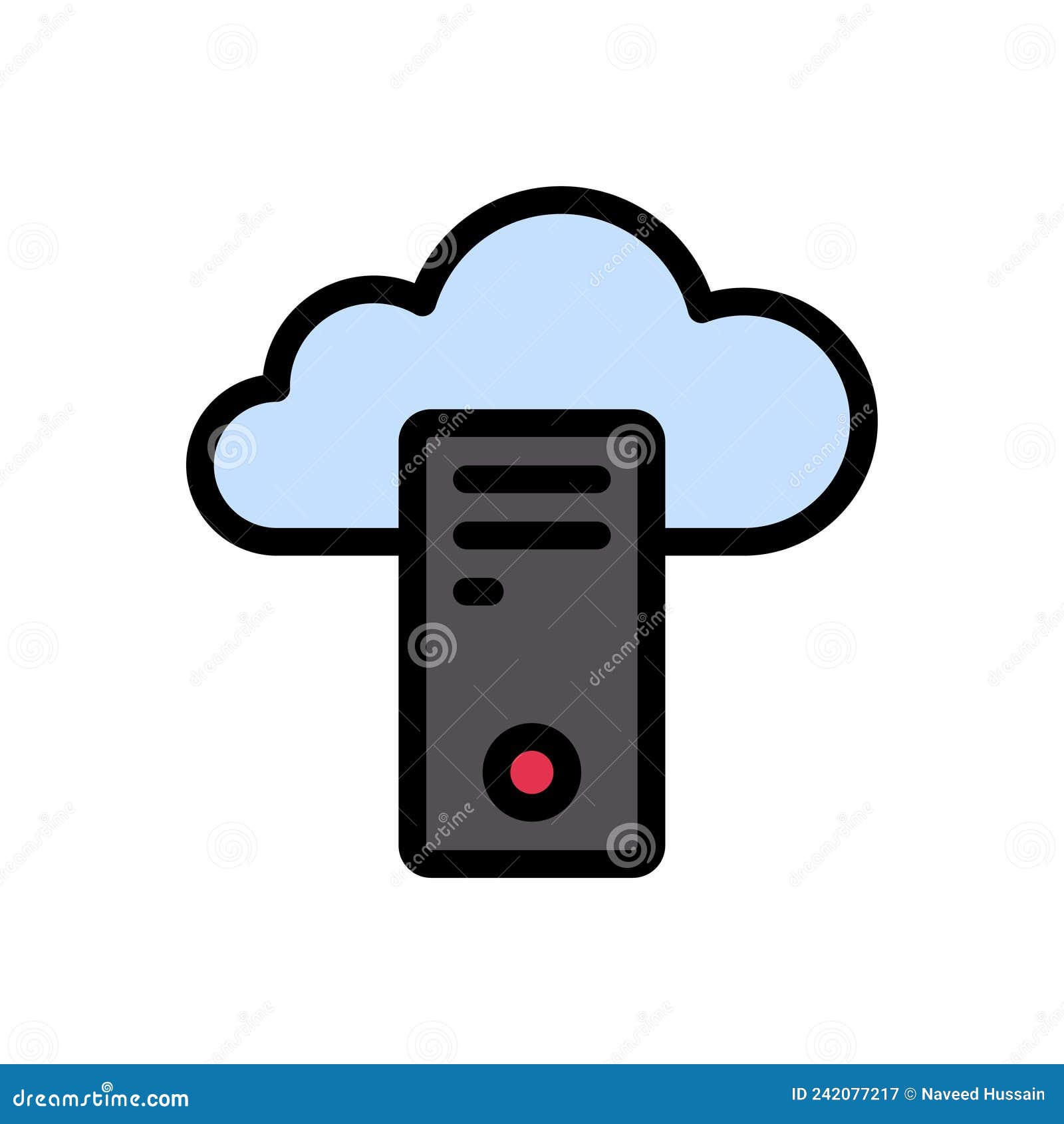 Computer Vector Color Line Icon Stock Vector - Illustration of color ...