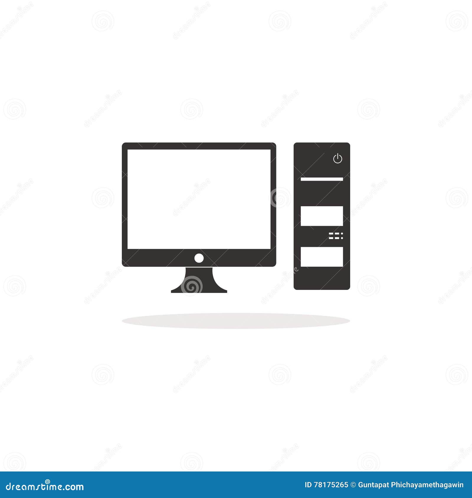 Computer Icon on White Background Stock Vector - Illustration of ...