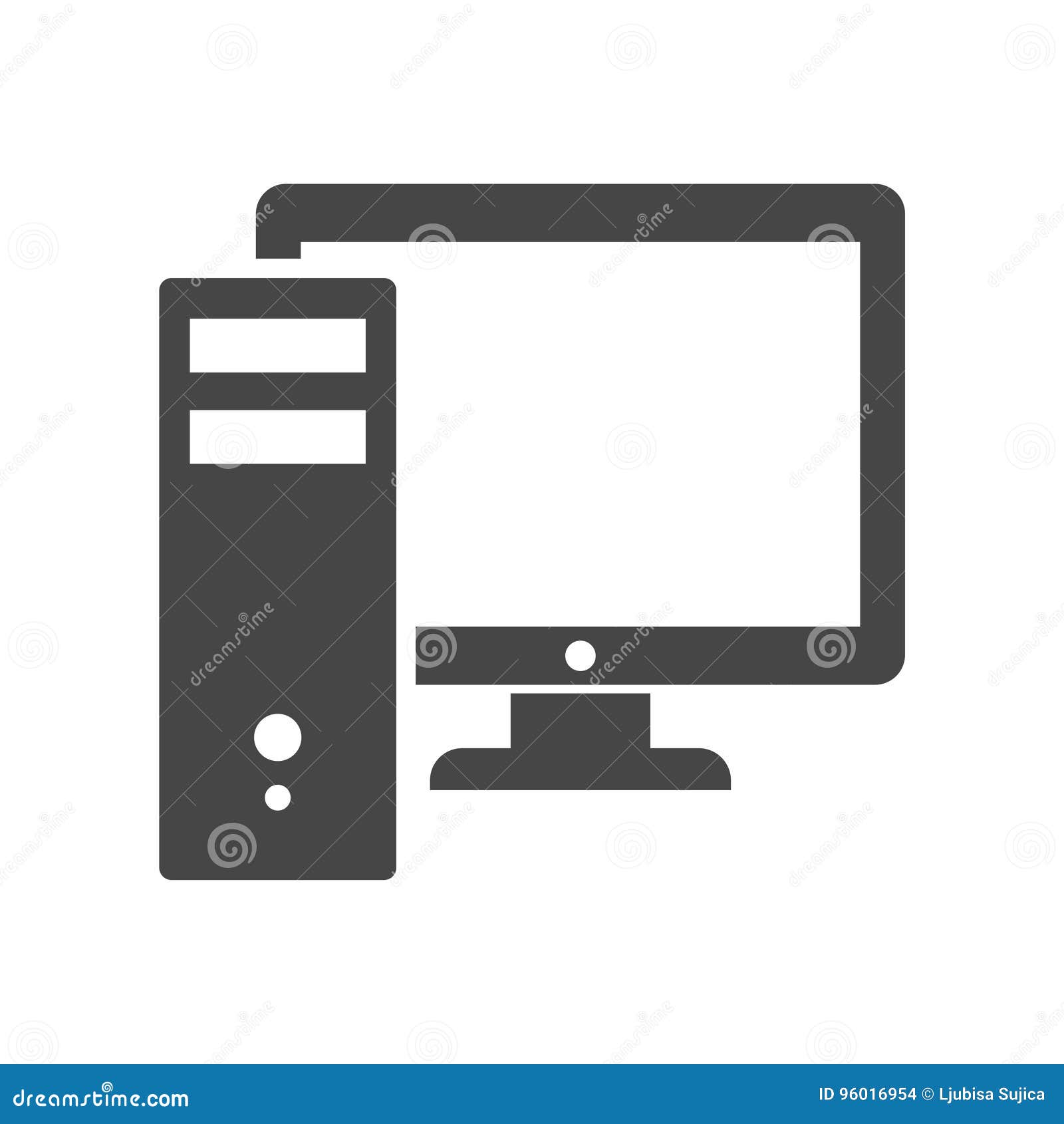 Computer Icon on White Background Stock Illustration - Illustration of ...