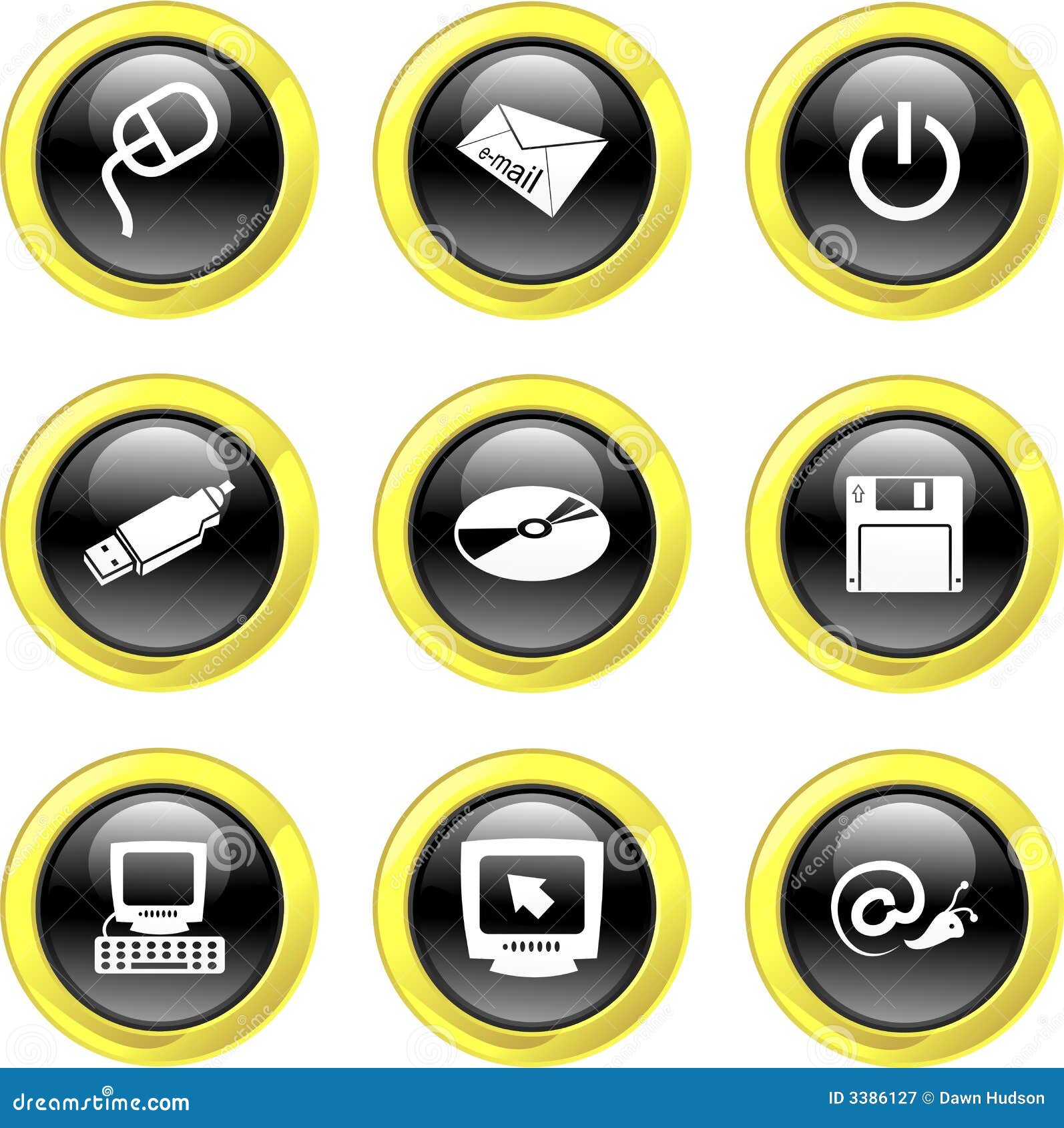 Computer icons stock vector. Illustration of computers - 3386127