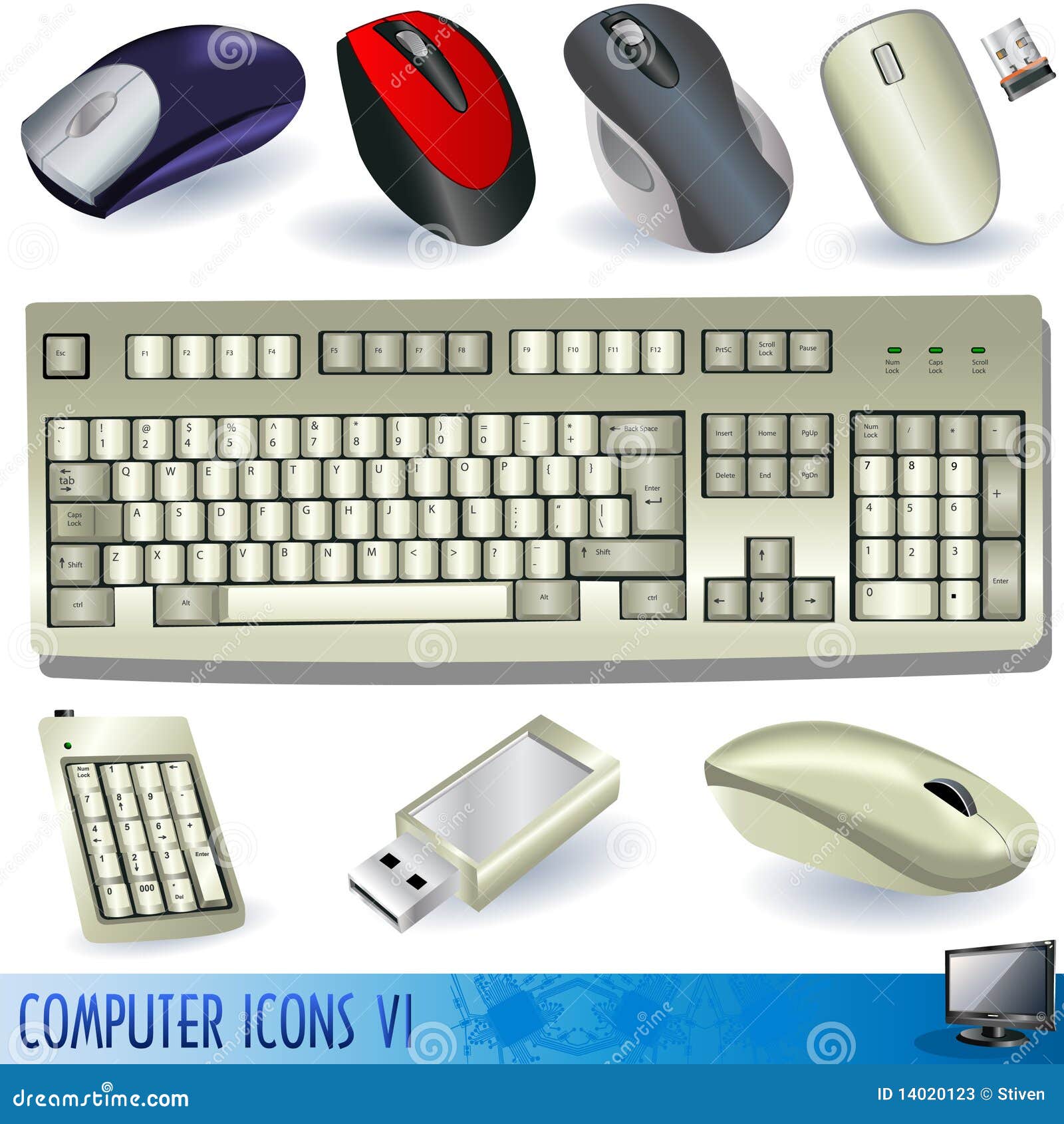 Computer icons 6 stock vector. Illustration of technology - 14020123