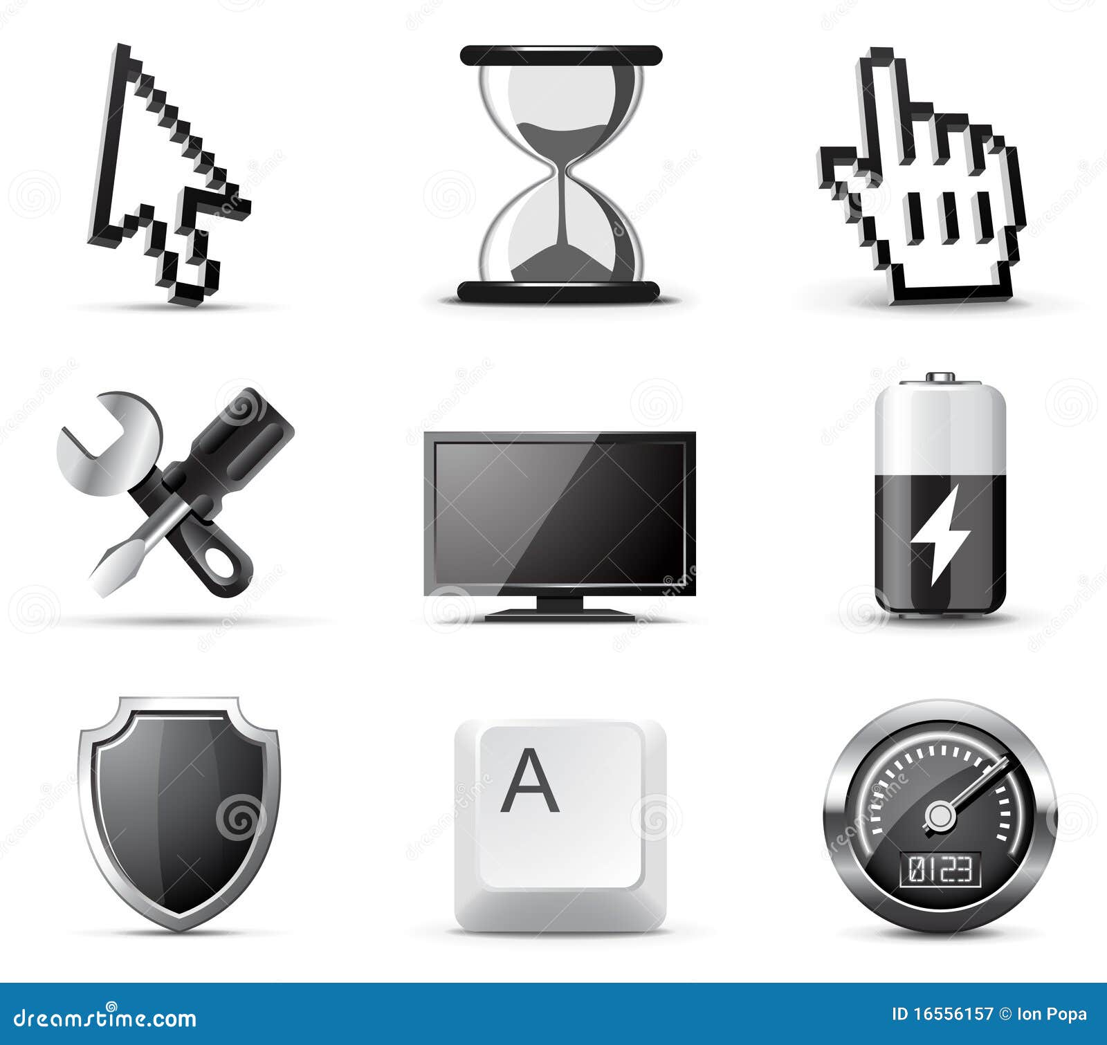 Computer Icons | B&W Series Stock Vector - Illustration of power ...