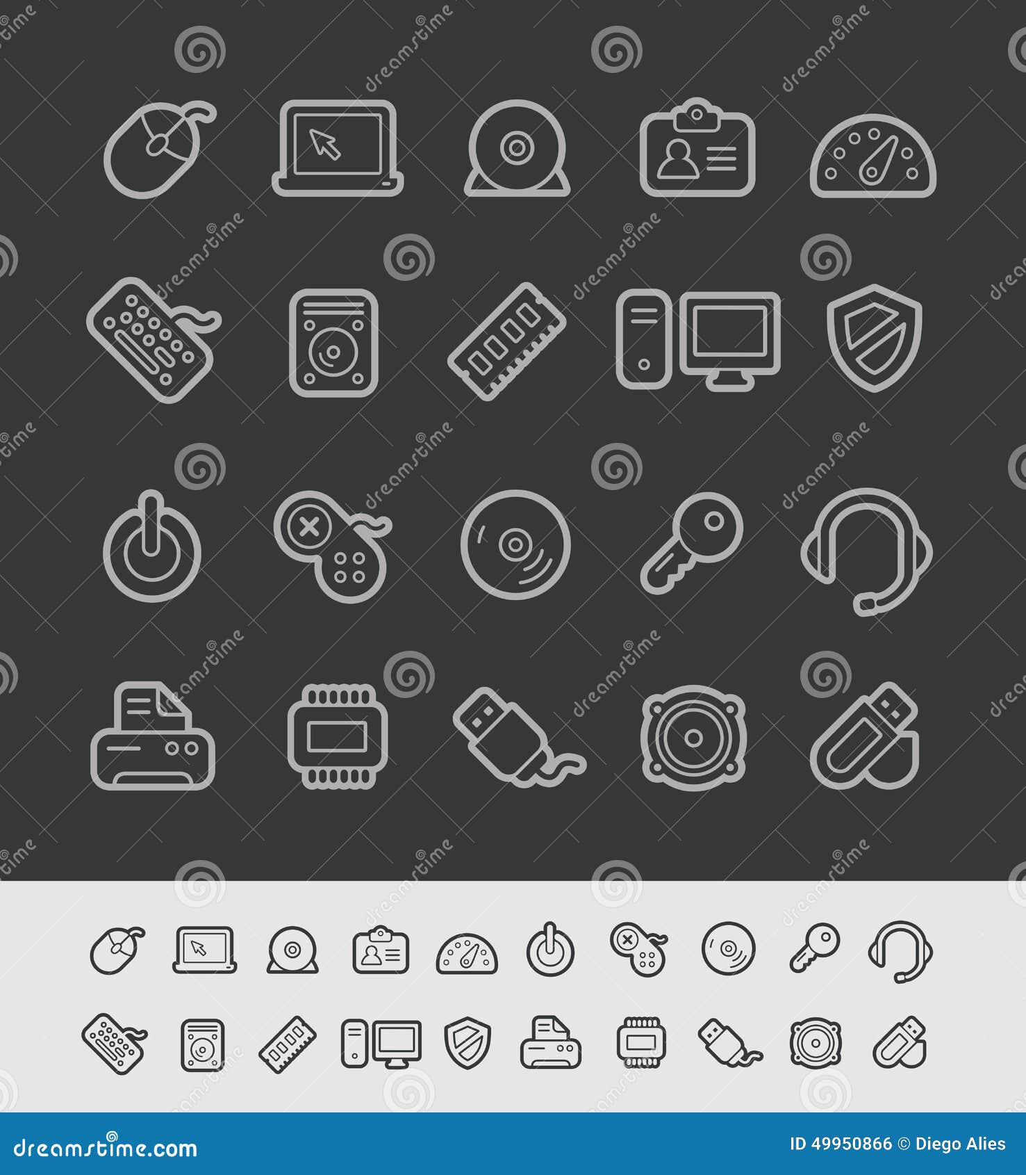Computer Icons Black Line Series Stock Illustrations – 198 Computer ...