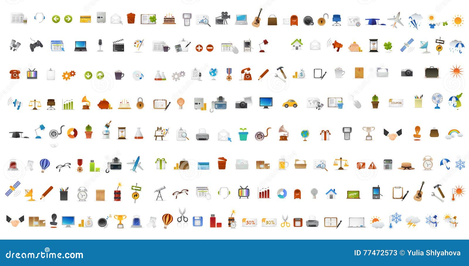 Computer icons and buttons stock vector. Illustration of network - 77472573