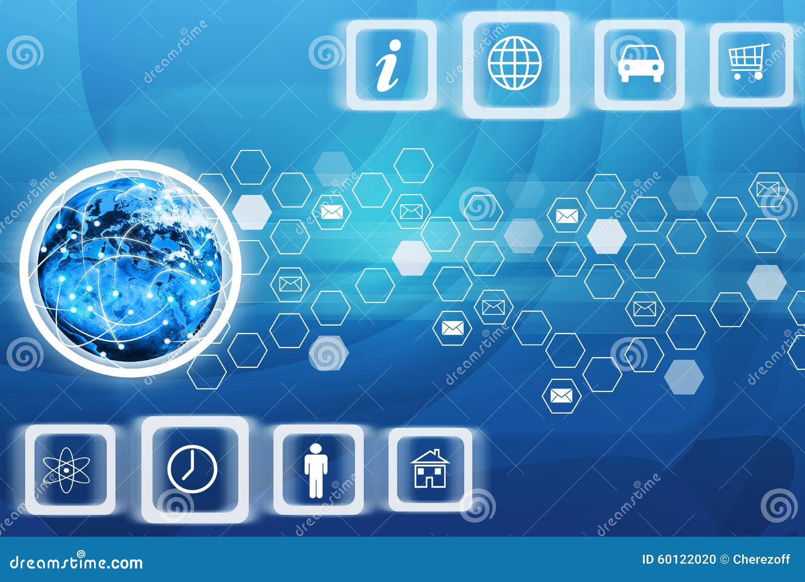 Computer Icons with Earth Globe Stock Illustration - Illustration of ...