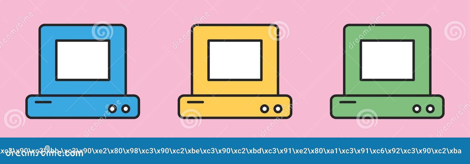 Computer Icons. PC User Interface from the 90s. Retro Style. Old Design ...