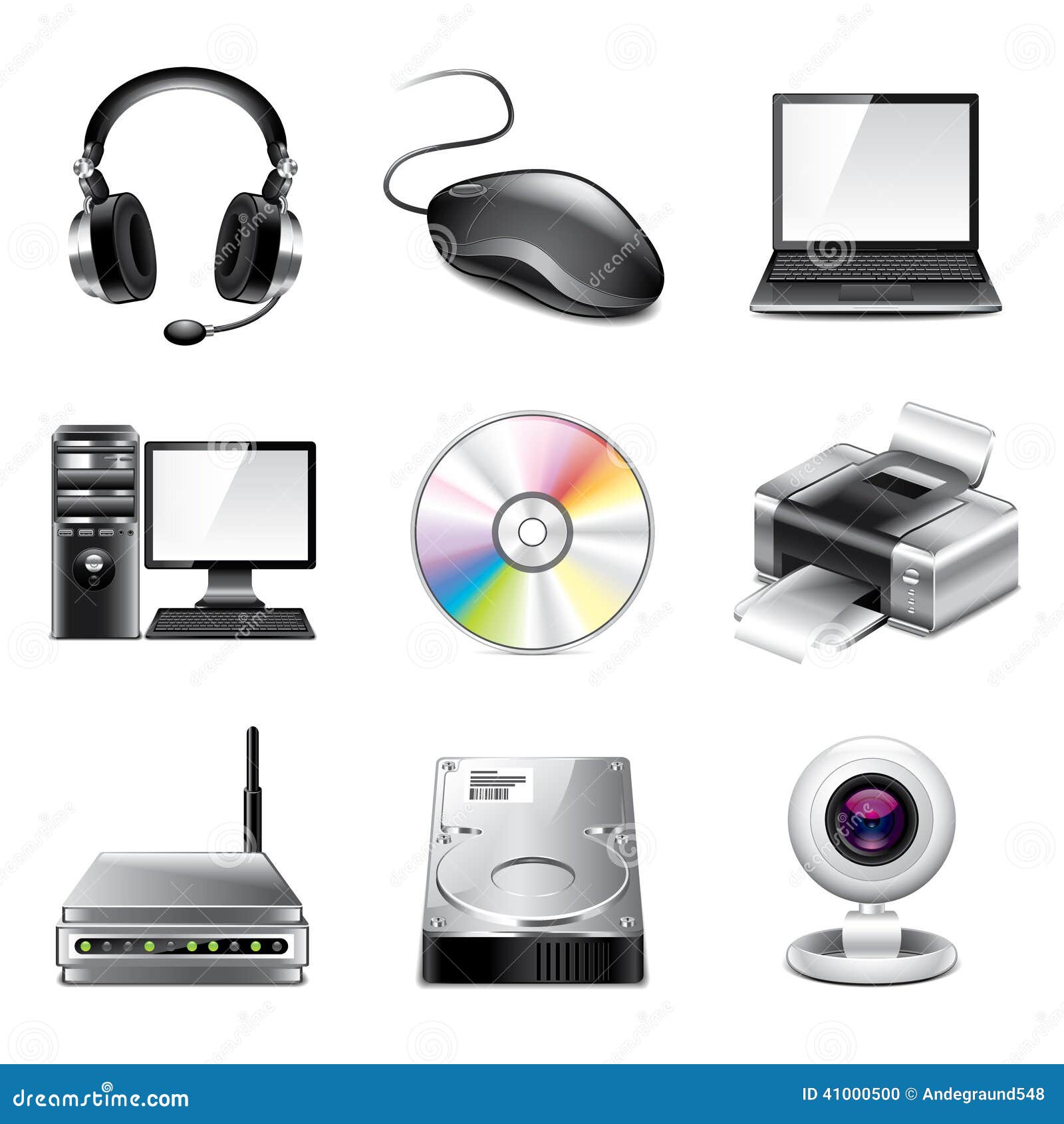 Computer Icons Photo-realistic Vector Set Stock Vector - Illustration ...