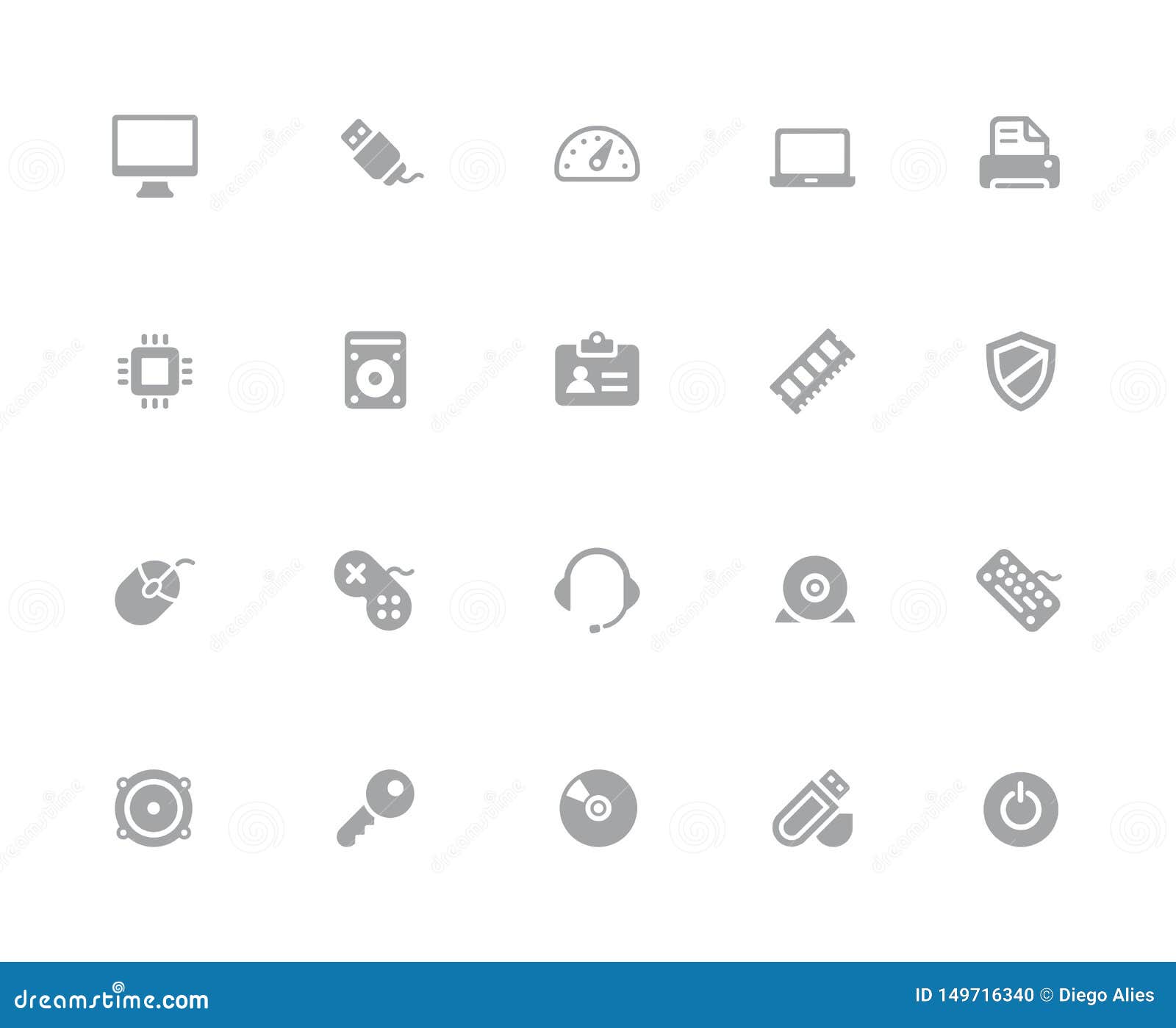 Computer Icons // 32 Pixels Icons White Series Stock Vector ...