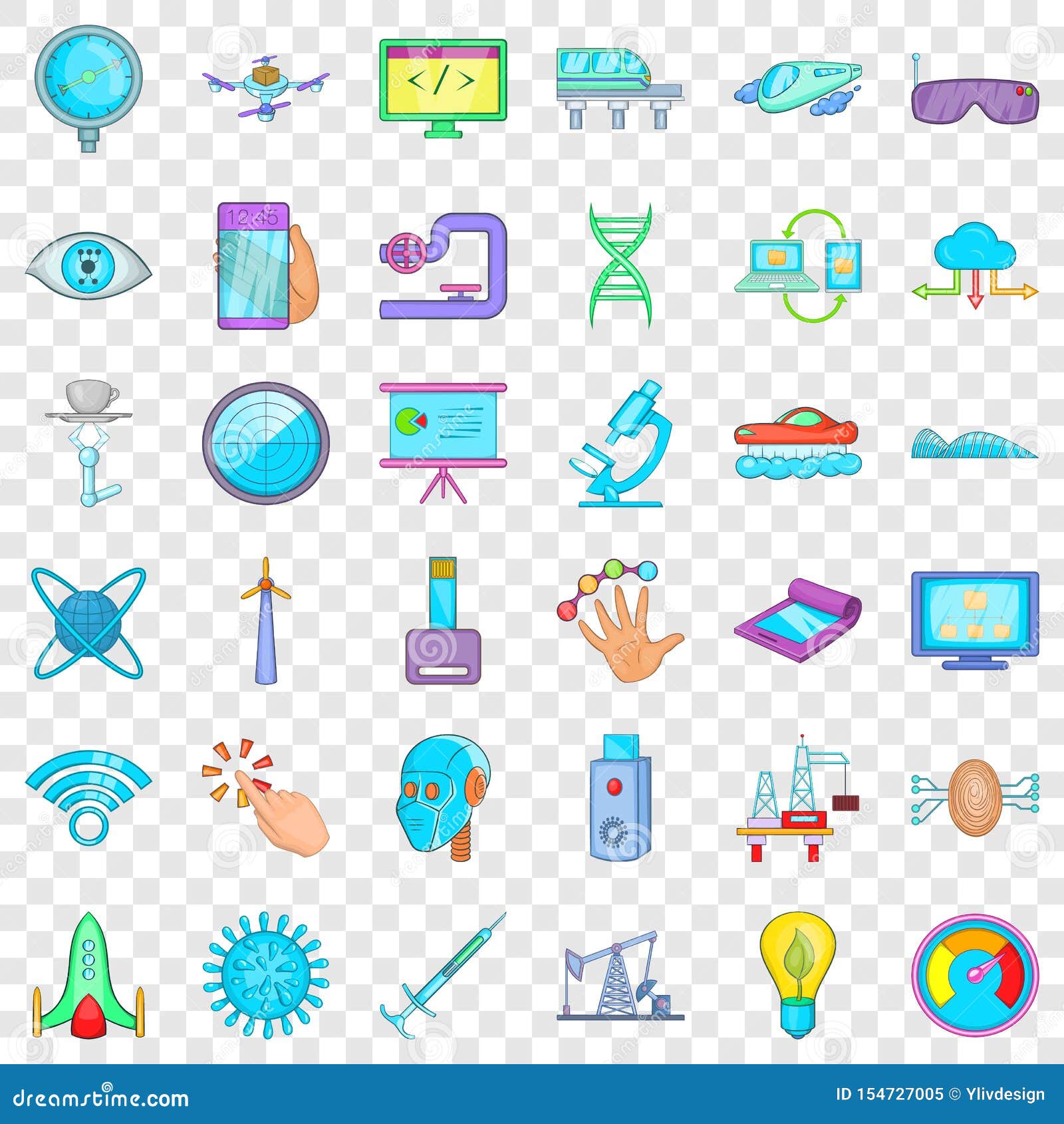 Computer Icons Set, Cartoon Style Stock Vector - Illustration of ...