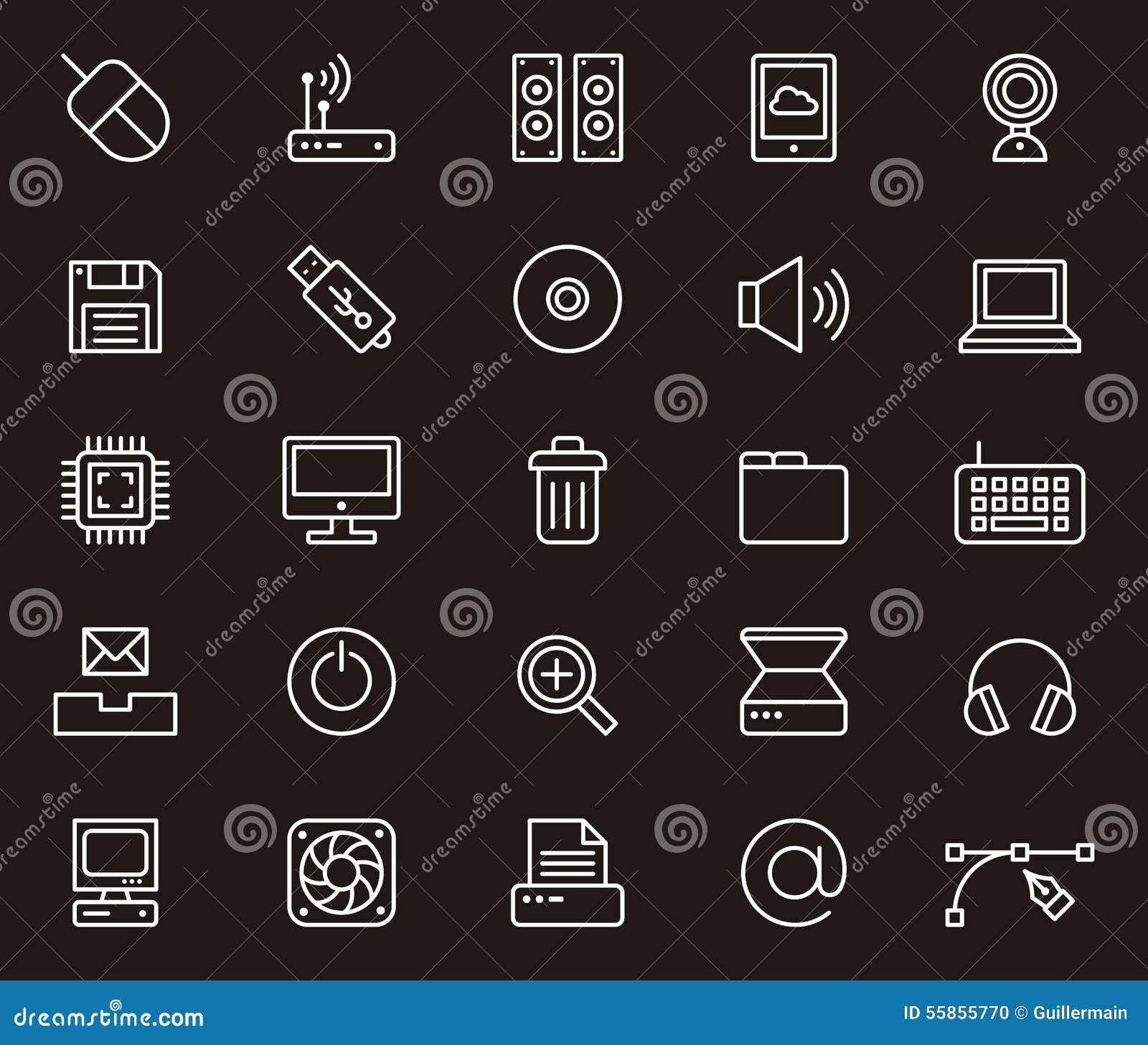 Computer icons set stock vector. Illustration of mouse - 55855770