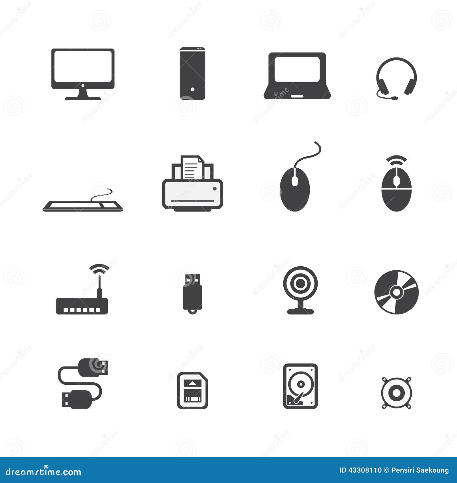 Illustrator Toolbar Icon Set With Orange Circle On White Background ...