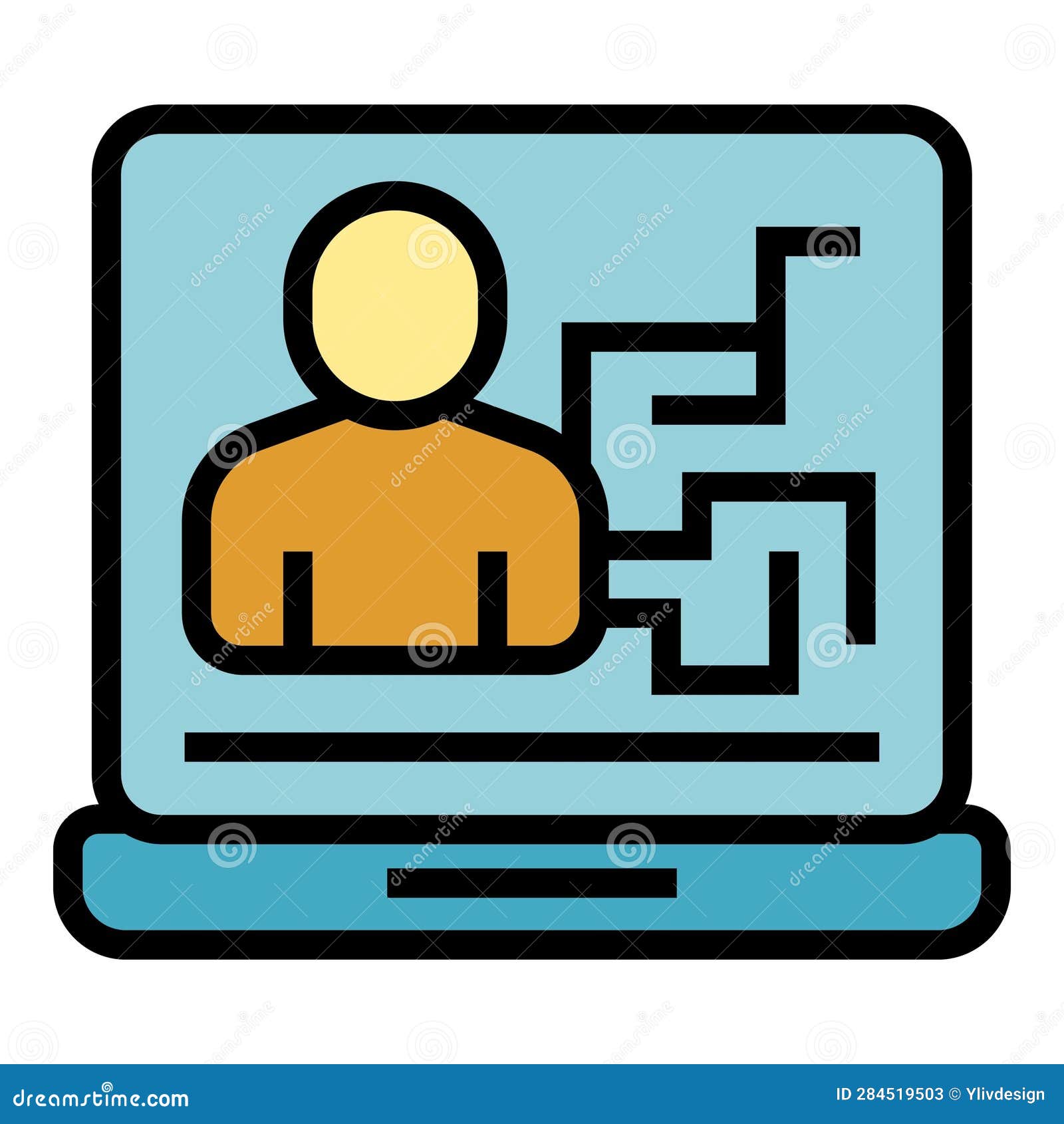 Computer Identification Icon Vector Flat Stock Vector - Illustration of ...