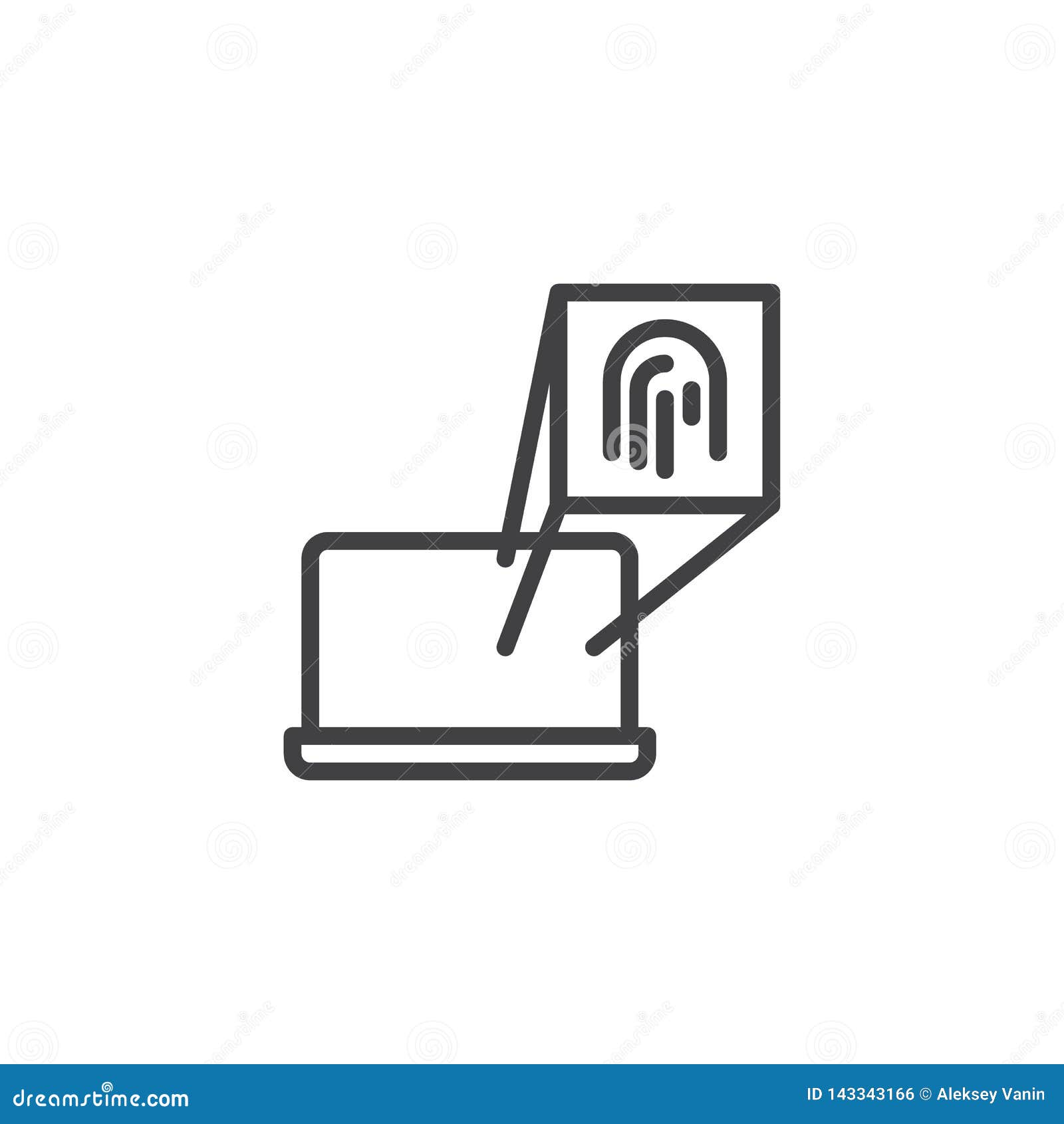 Computer Identification System Line Icon Stock Vector - Illustration of ...