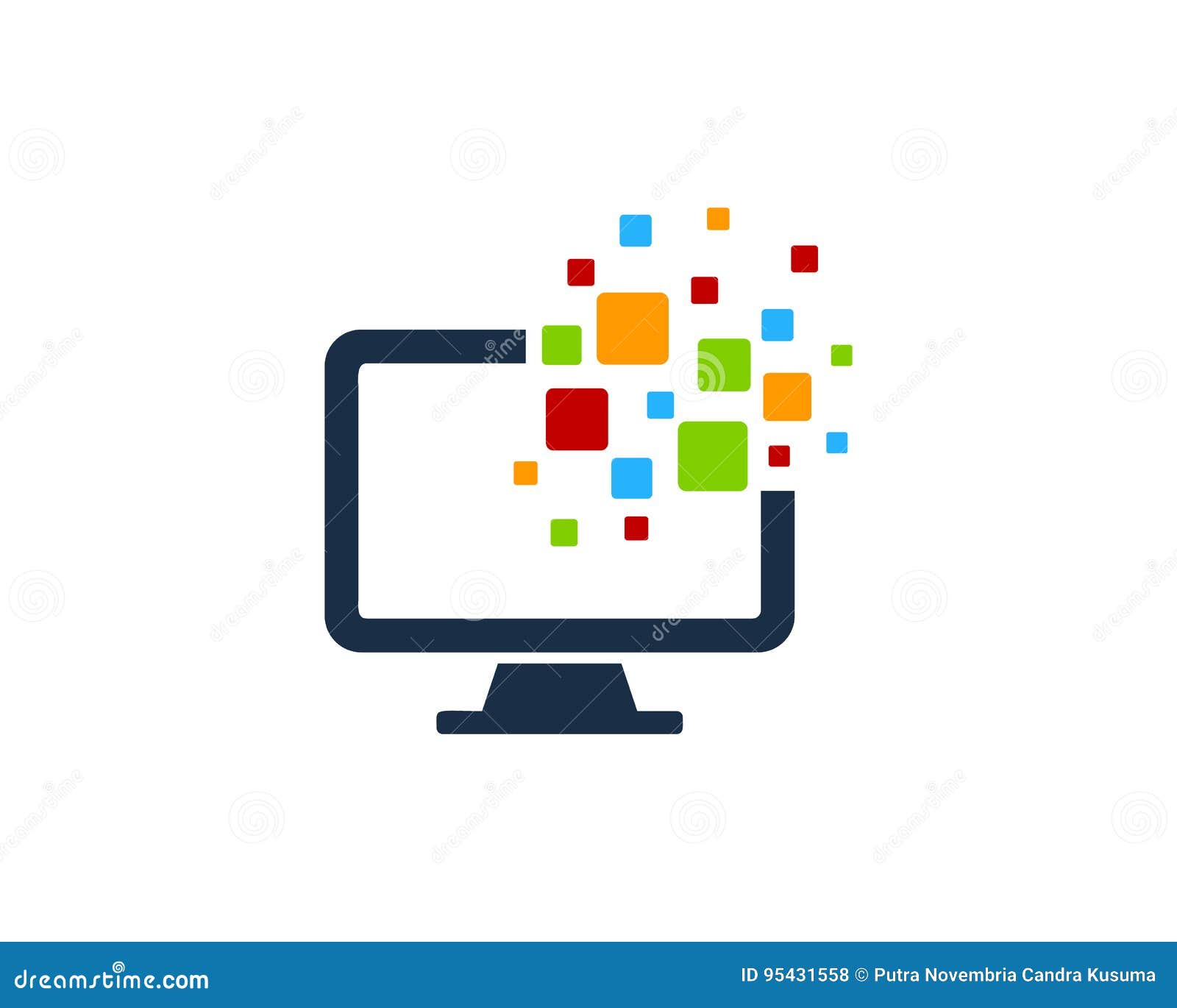 Computer-Ikone Logo Design Element Vektor Abbildung - Illustration von ...