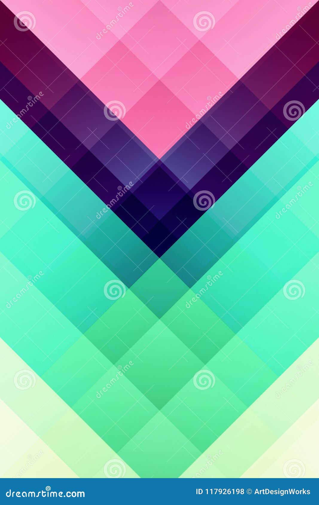 Colorful Squares and V Pattern Stock Illustration - Illustration of ...