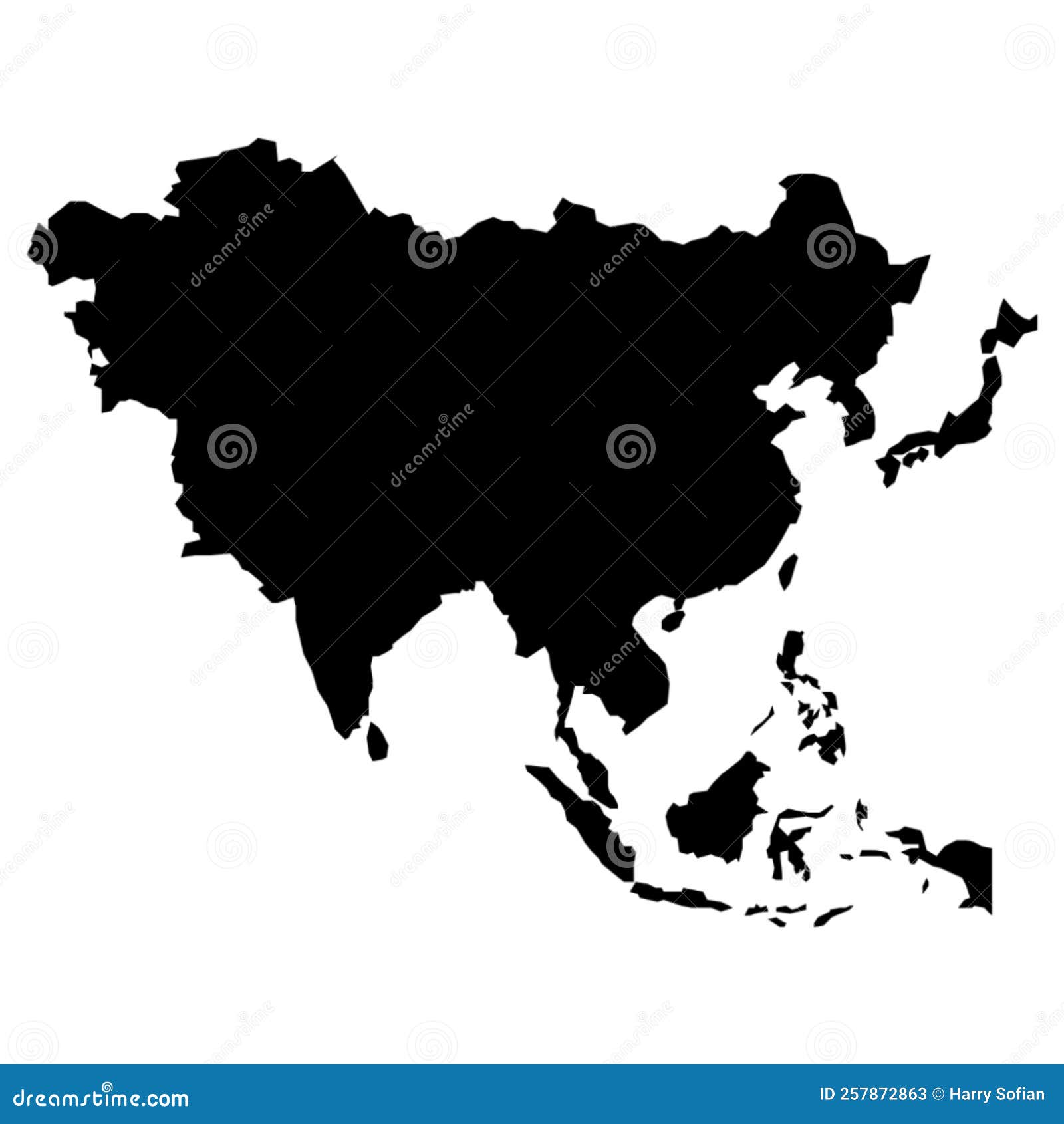 Asia blind map stock illustration. Illustration of planet - 257872863